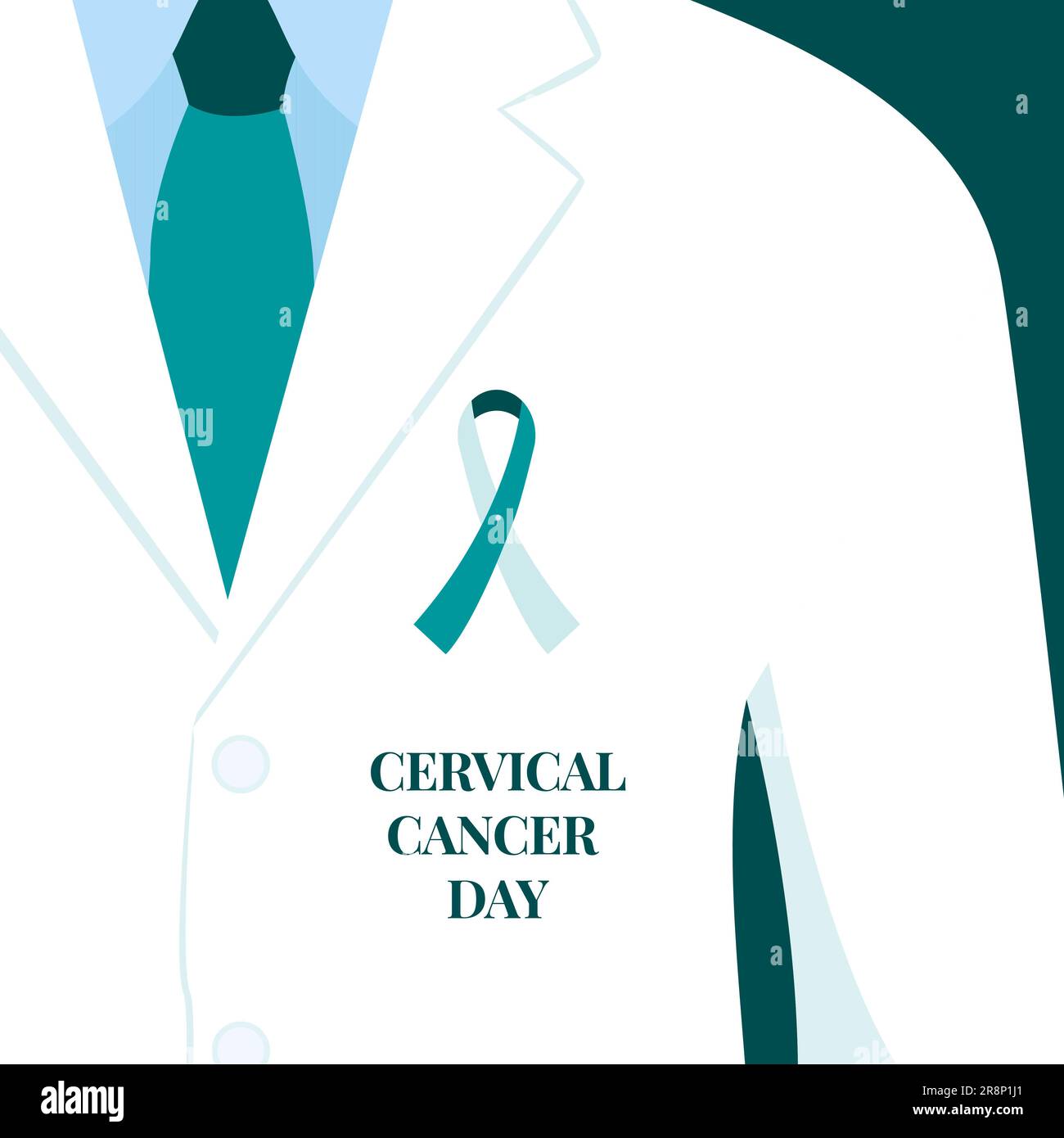 Cervical cancer awareness day ribbon cartoon illustration Stock Vector ...