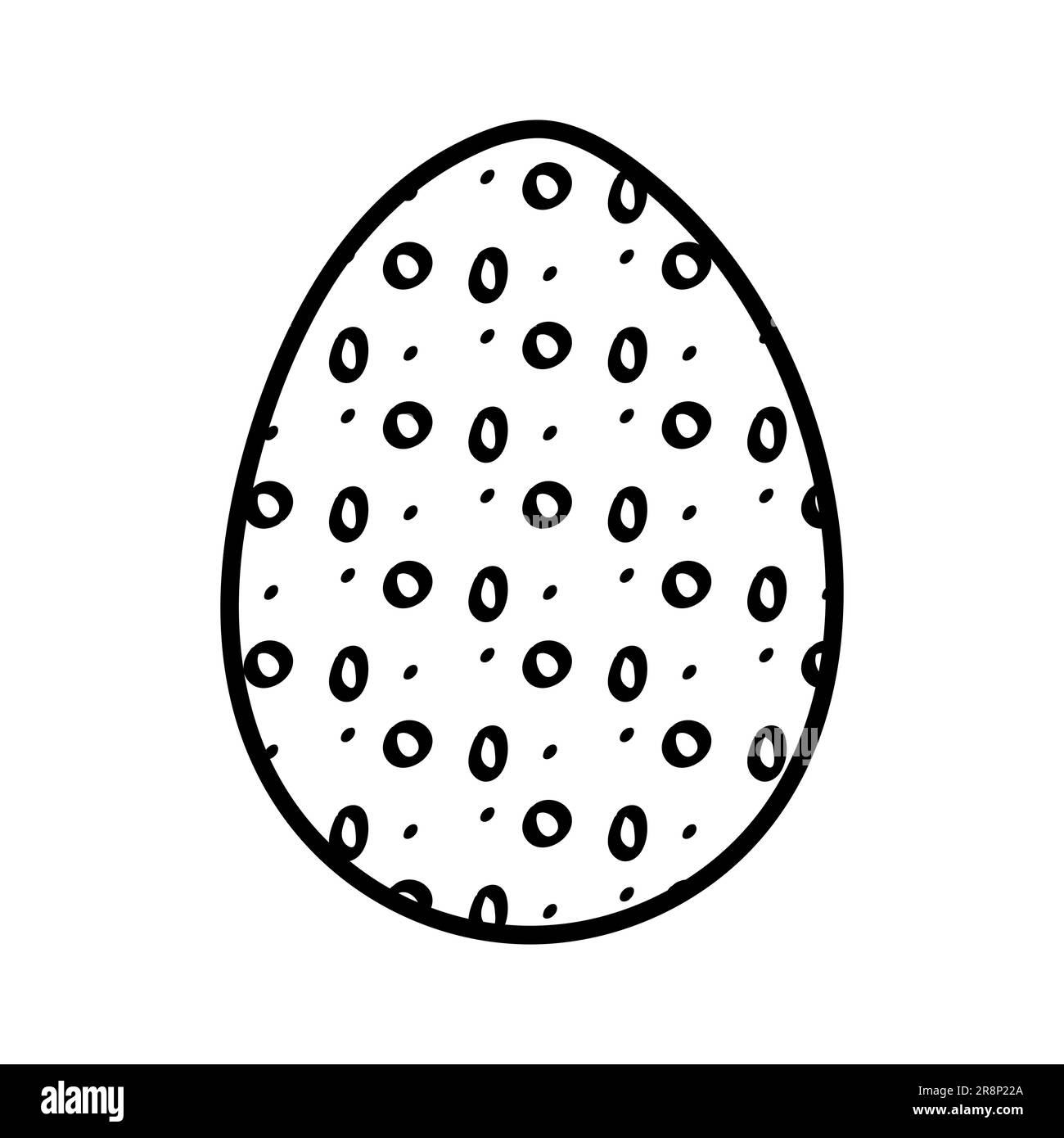 Hand drawn doodle icon of Easter egg with cute small decorations ...