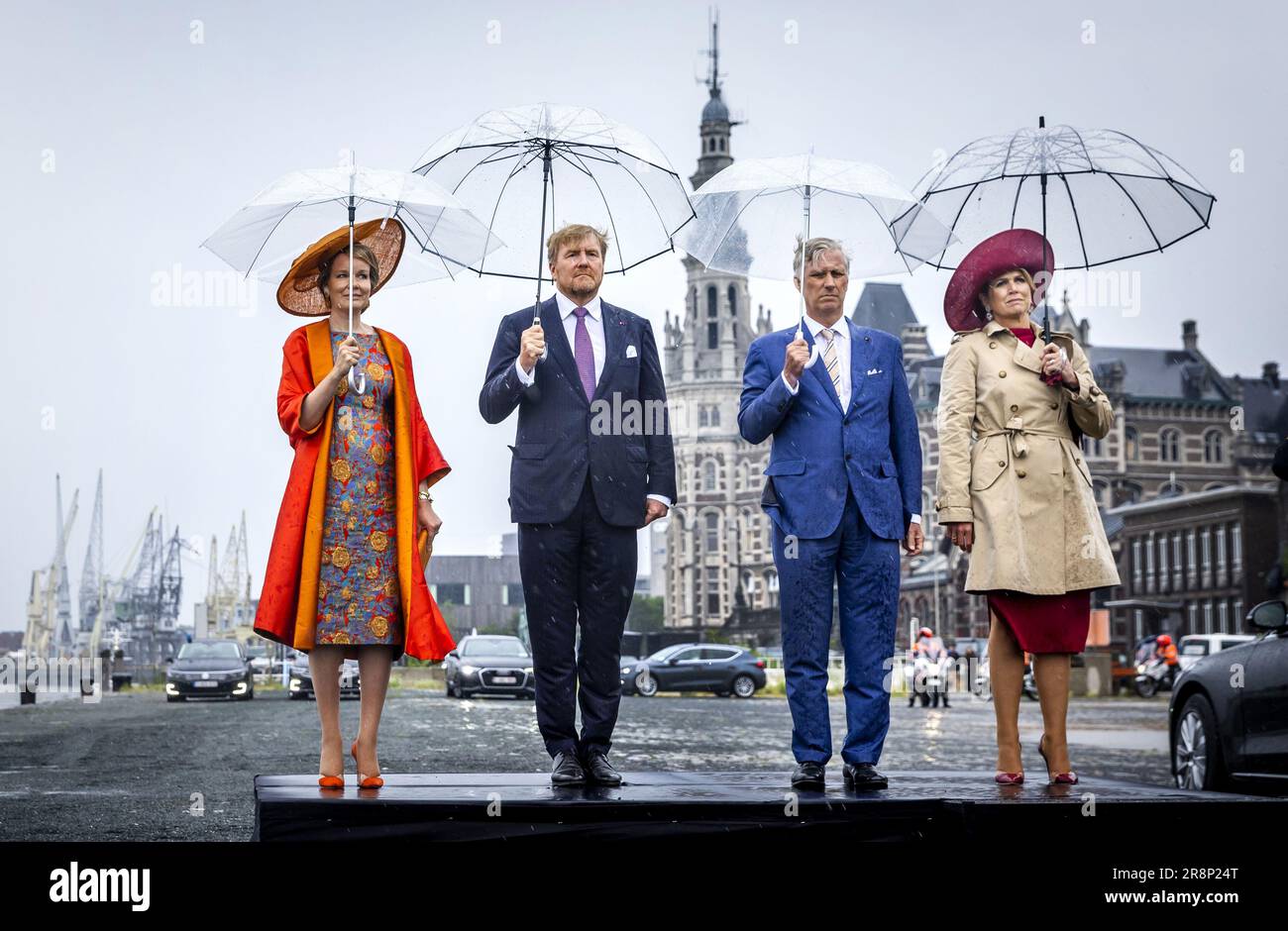 ANTWERP - 22/06/2023, King Willem-Alexander and Queen Maxima and the Belgian King Philippe and ...