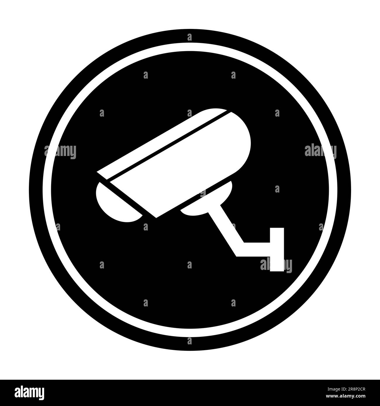 Closed circuit television camera icon, CCTV video protection alert ...