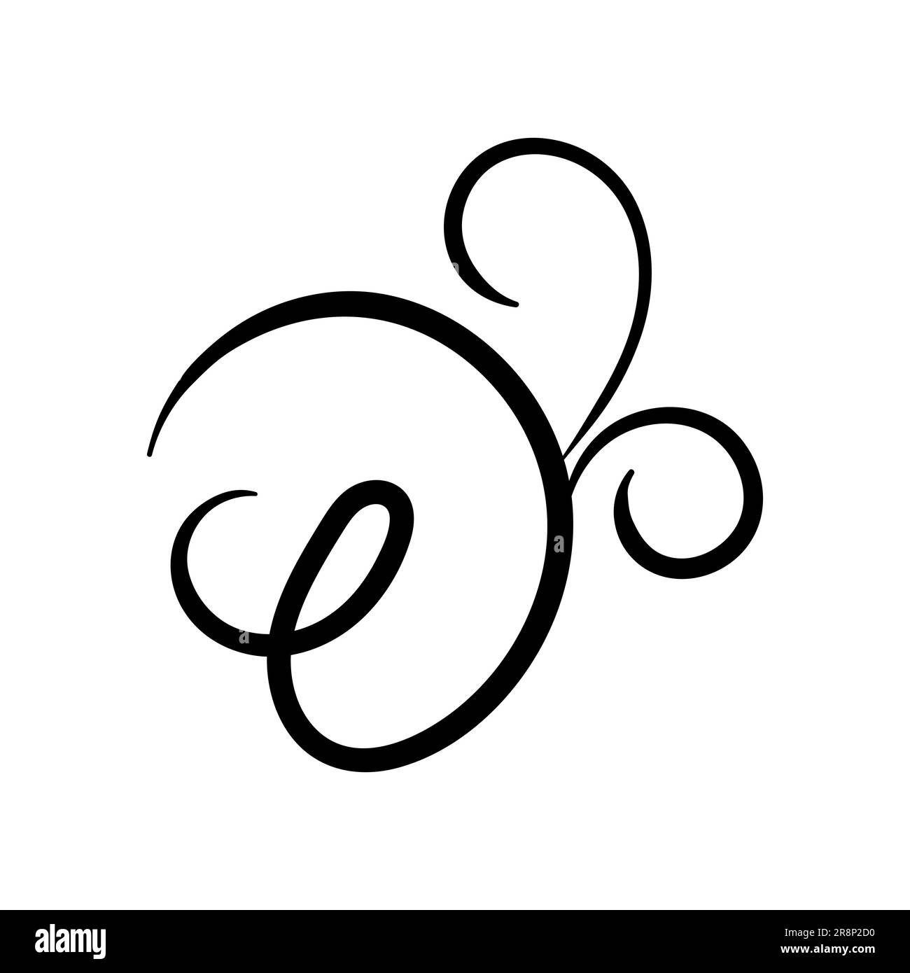 Swirl ornament stroke hand drawn. Ornamental curls with pen, swirls ...