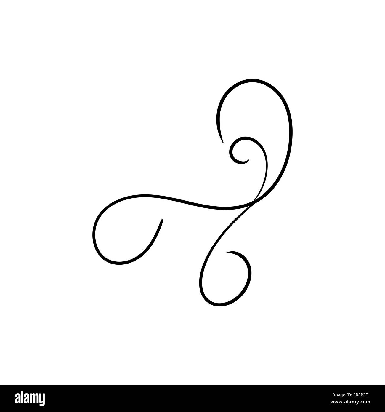 Swirl ornament stroke hand drawn. Ornamental curls with pen, swirls ...