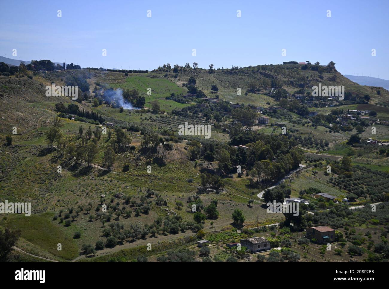 Scenic rural landscape in the countryside of Agrigento in Sicily, Italy ...