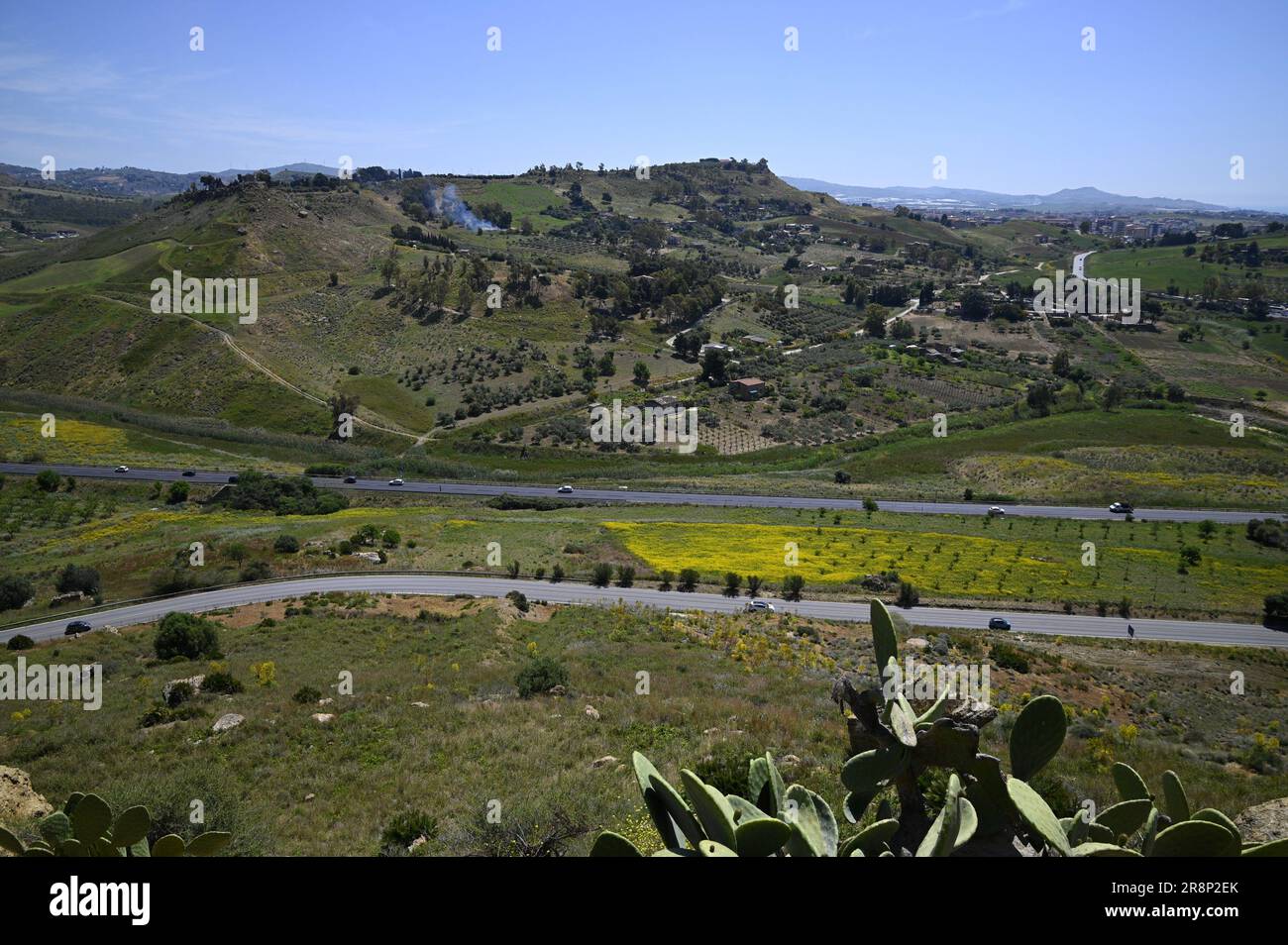 Scenic rural landscape in the countryside of Agrigento in Sicily, Italy ...