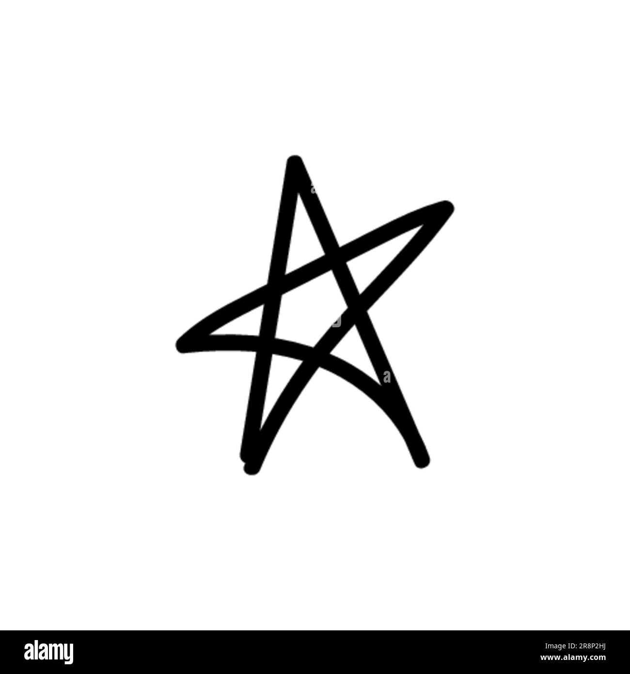 Hand drawn Y2K star retro futuristic ornament. Simple element on white ...