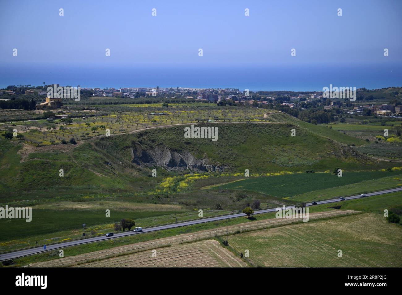 Scenic rural landscape in the countryside of Agrigento in Sicily, Italy ...
