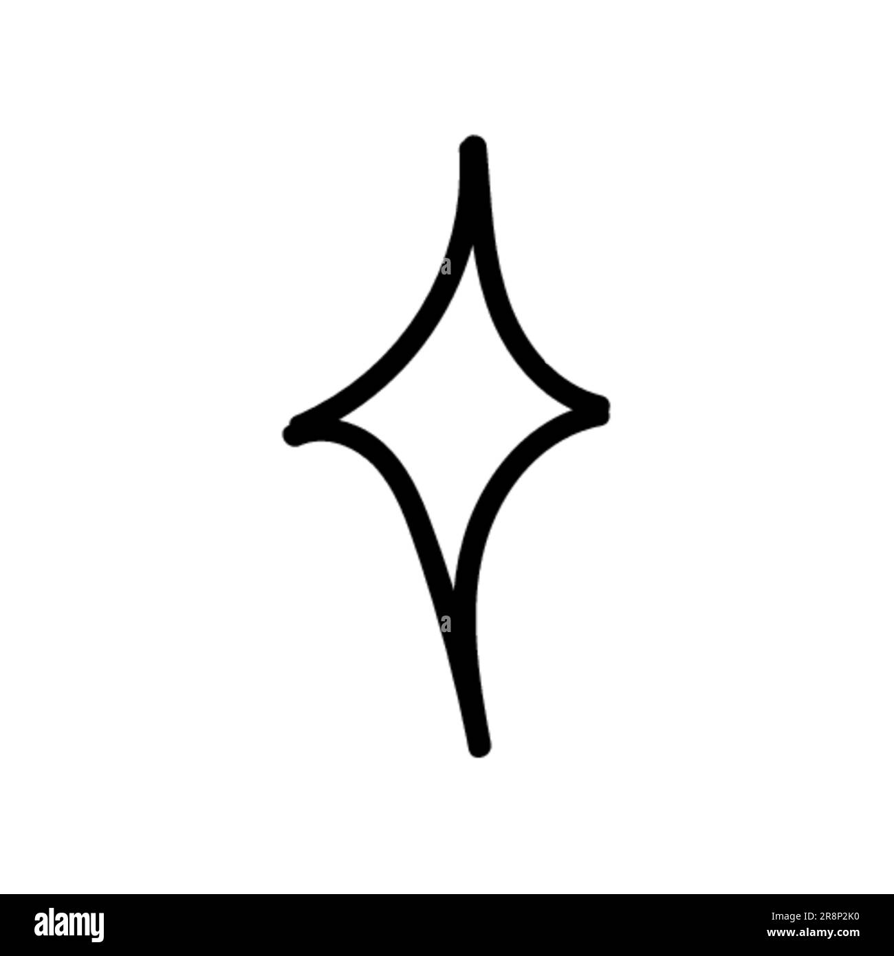 Hand drawn Y2K star retro futuristic ornament. Simple element on white ...