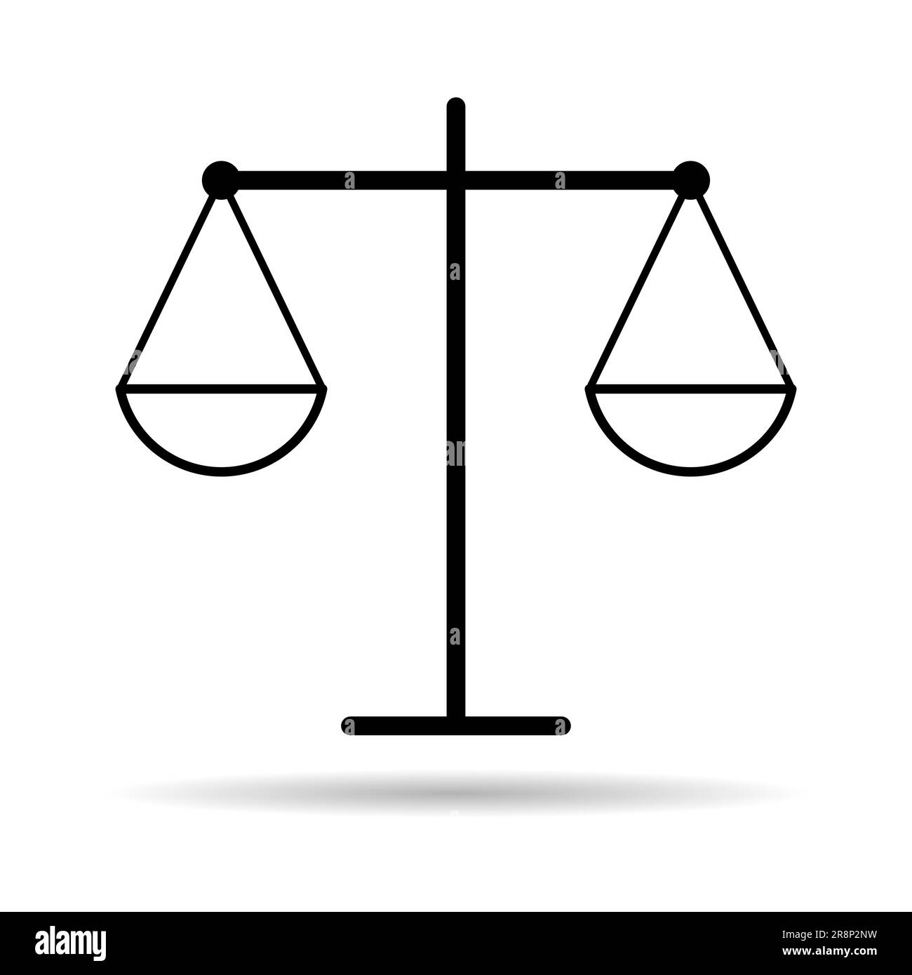 Scale equal shadow icon, lawyer crime web sign, protection balance ...