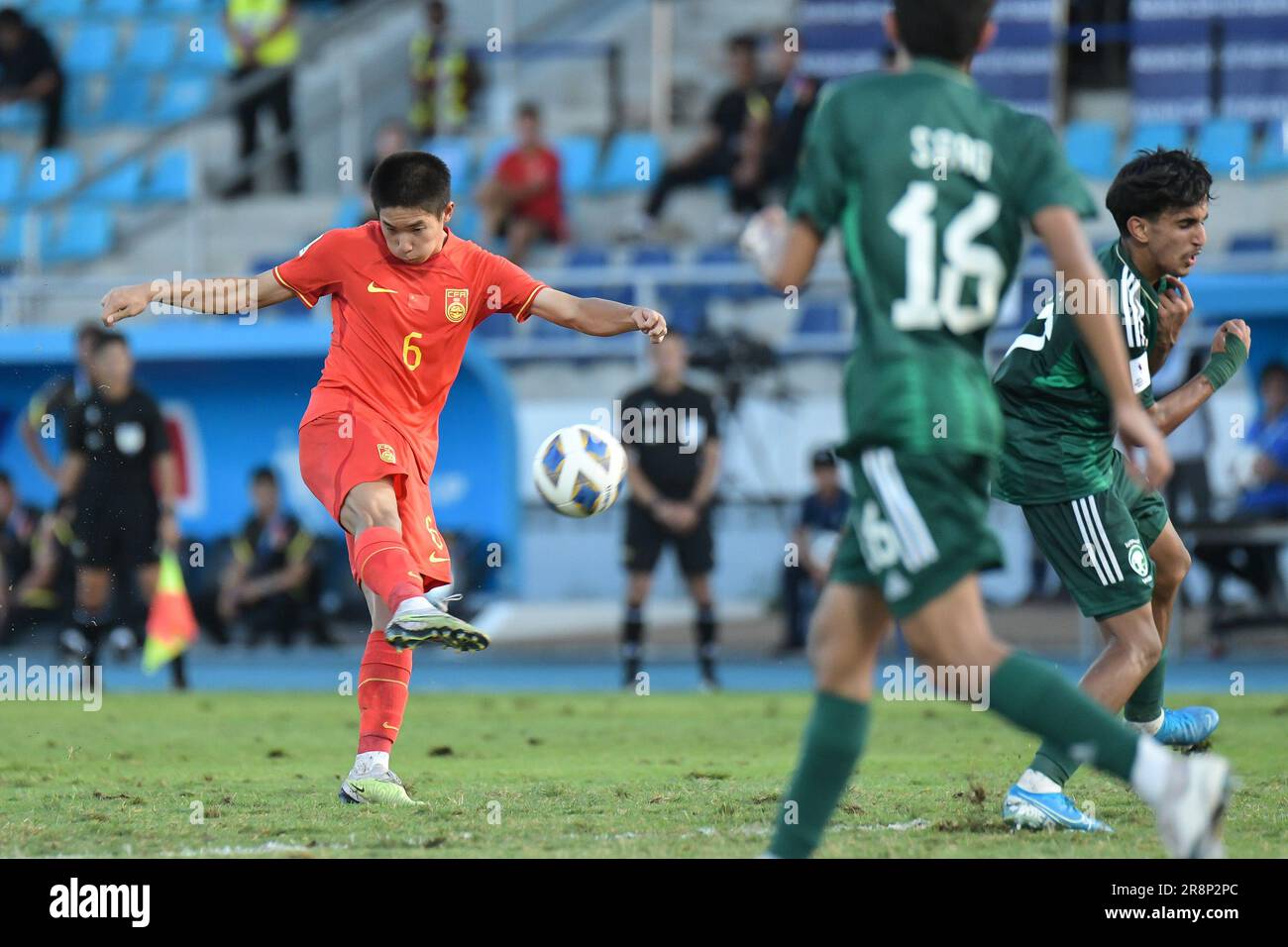 Chonburi,Thailand.22nd June,2023.The AFC U-17 Asian Cup Group C match ...
