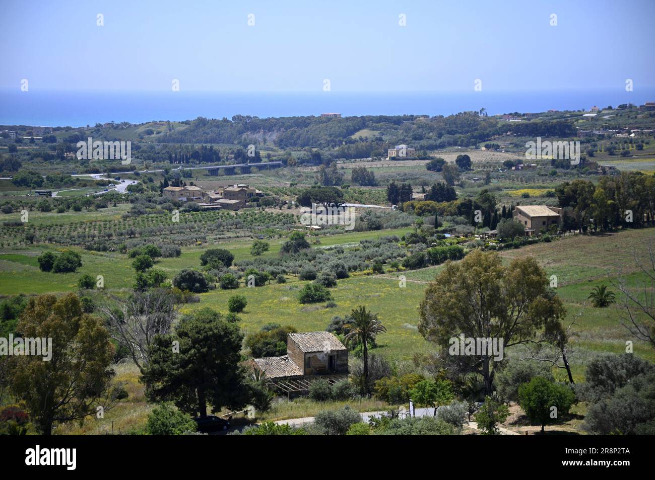 Scenic rural landscape in the countryside of Agrigento in Sicily, Italy ...