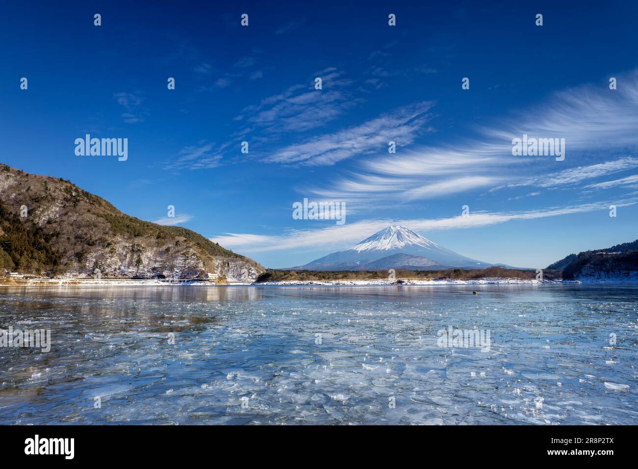 Lake Shojin and Mt Stock Photo - Alamy