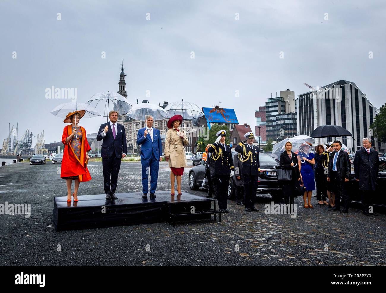ANTWERP - 22/06/2023, King Willem-Alexander and Queen Maxima and the Belgian King Philippe and ...