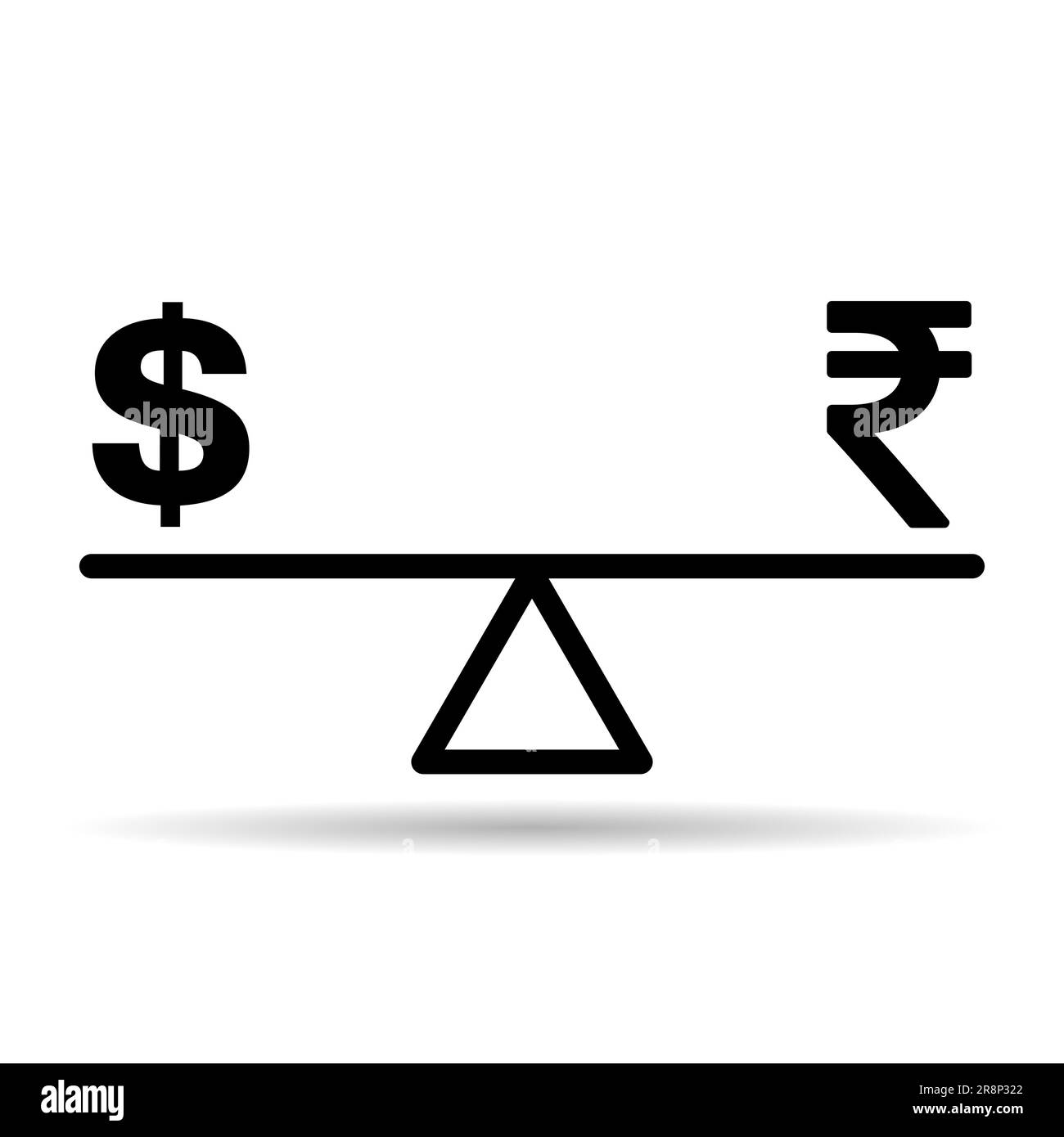 Balance dollar harmony vector icon shadow background. Business flat ...