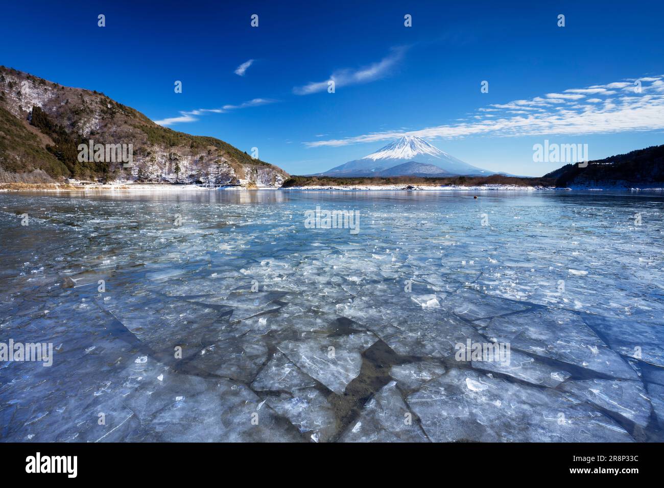 Lake Shojin and Mt Stock Photo - Alamy