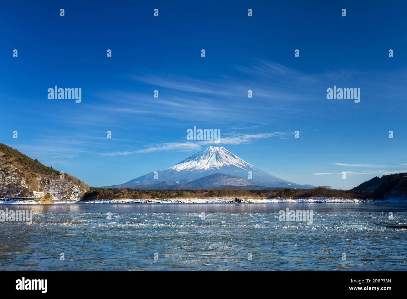 Lake Shojin and Mt Stock Photo - Alamy