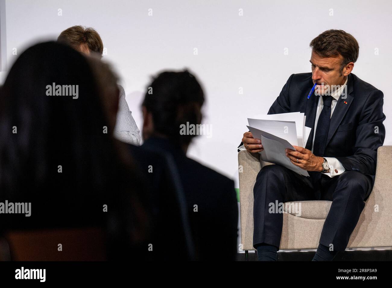 Paris, France. 22nd June, 2023. French president Emmanuel Macron ...