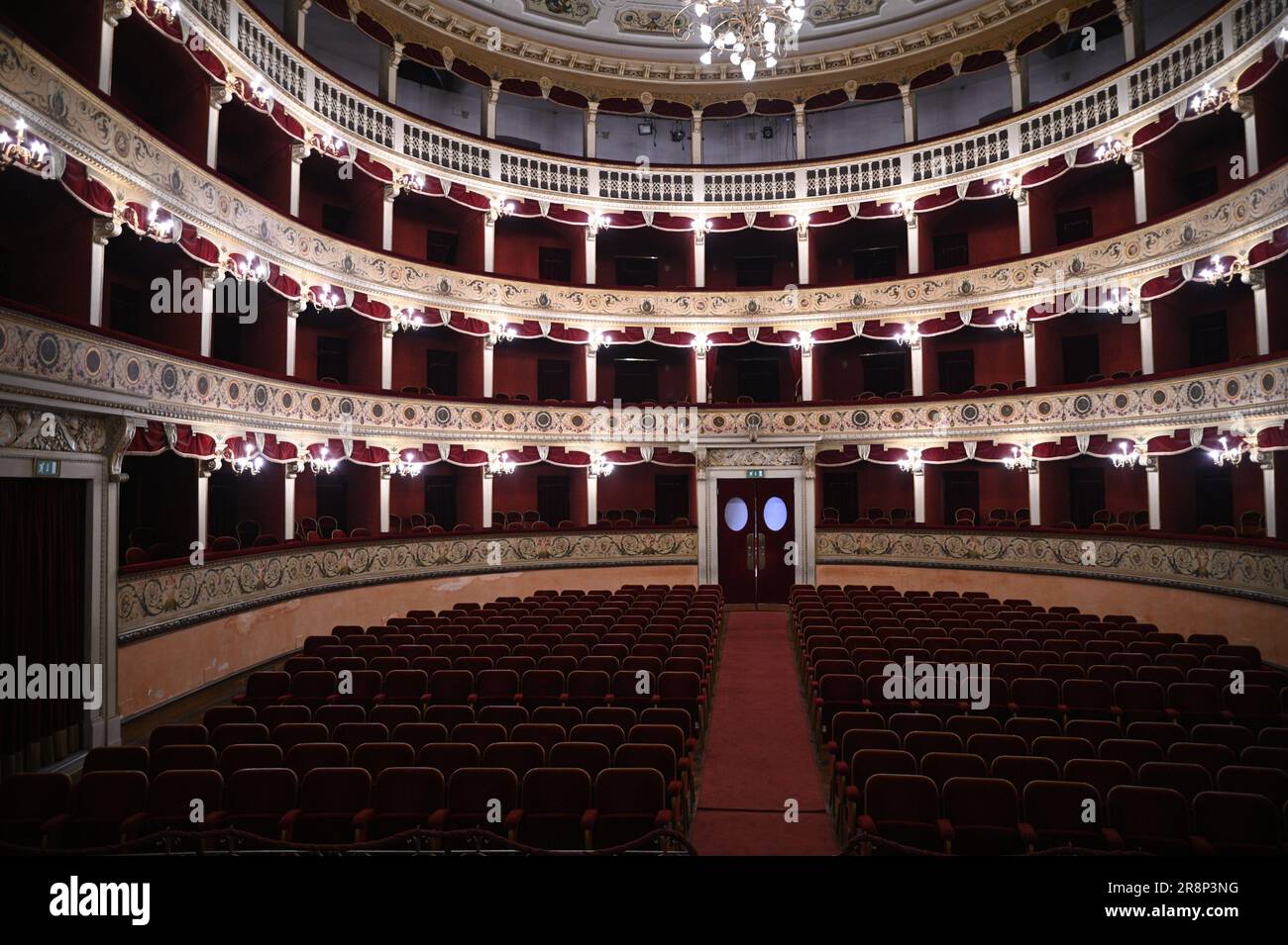 Scenic interior view of the Municipal Theater dedicated to Luigi ...