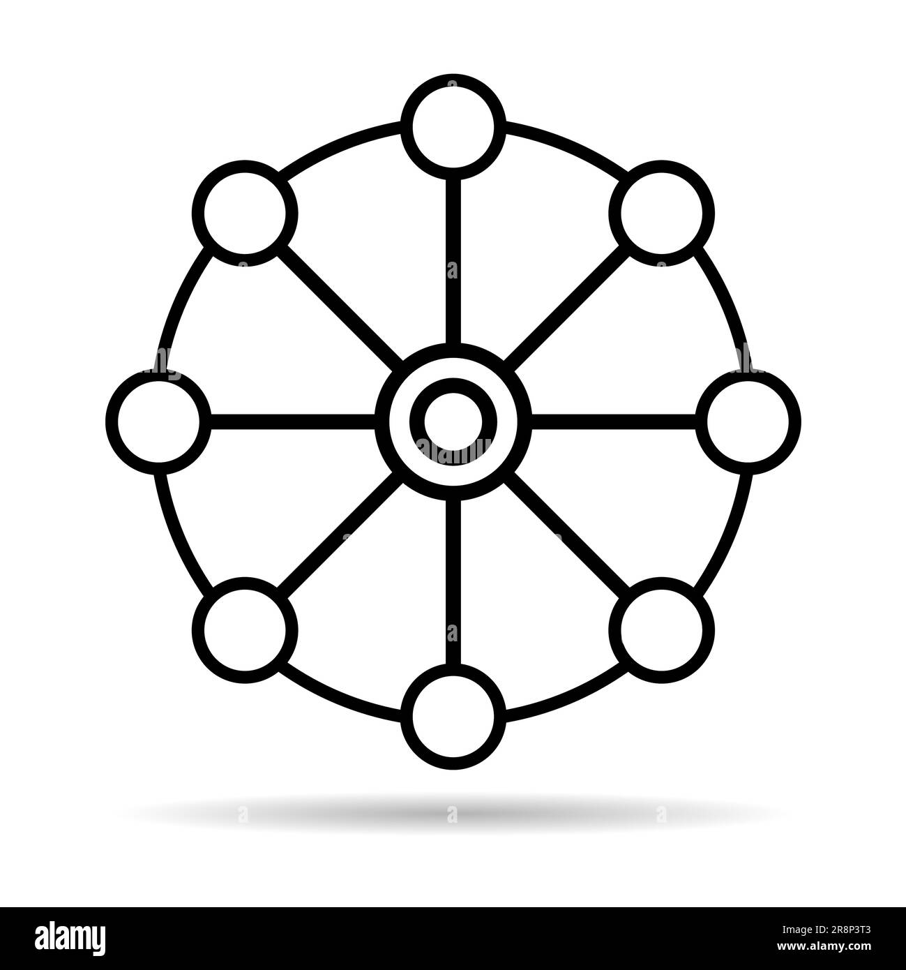 Multichannel digital design shadow icon, omnichannel flat web symbol ...