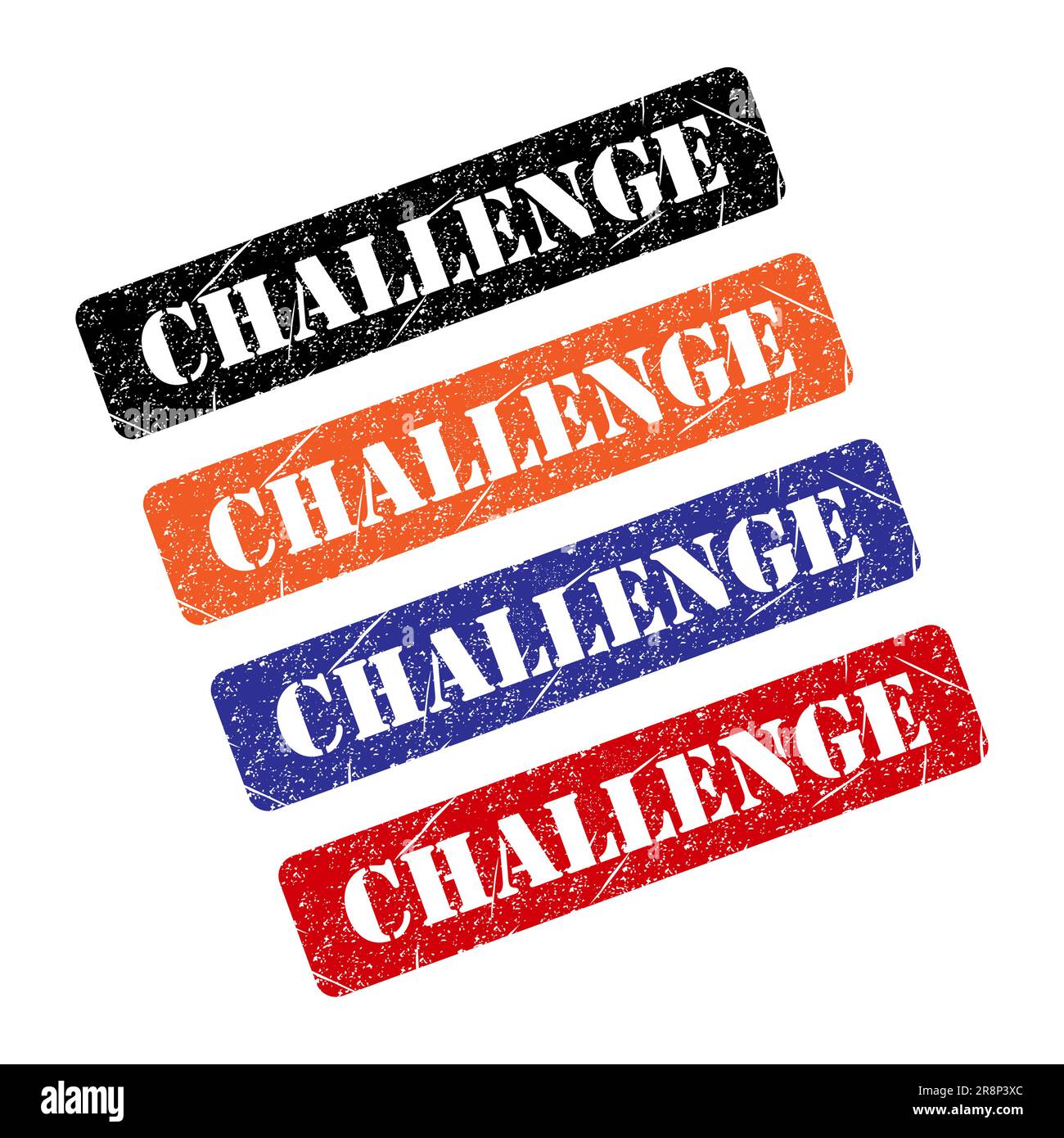 Set of Challenge stamp symbol, label sticker sign button, text banner ...
