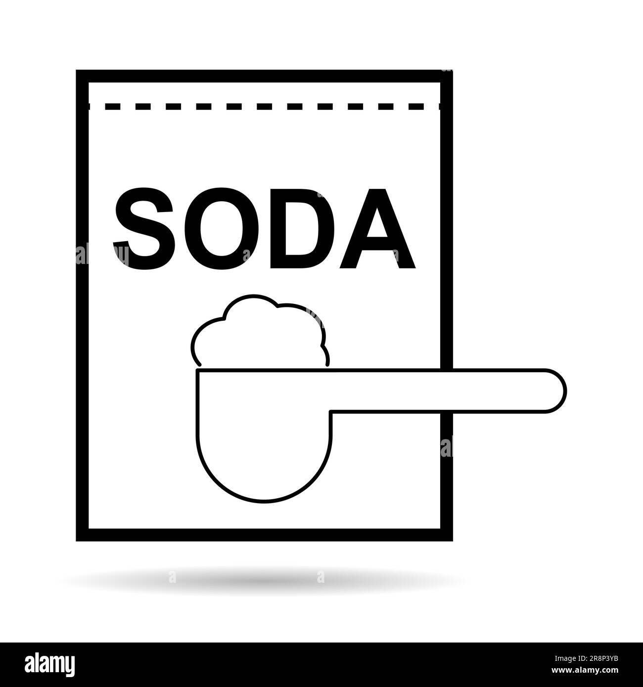 Baking soda ingredient icon shadow, cook food design symbol, bakery ...