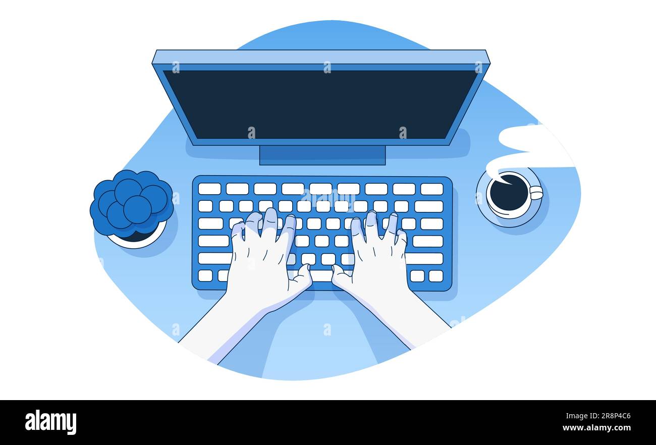 Close up on fingers typing Stock Vector Images - Alamy