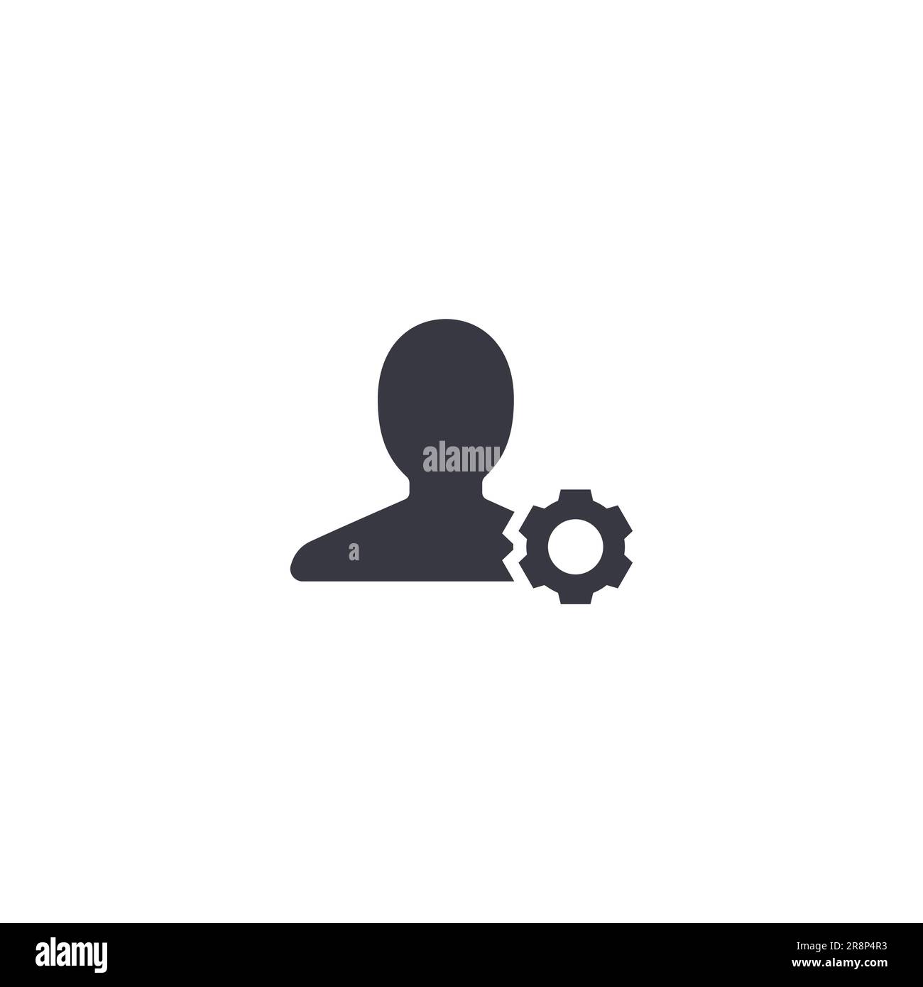 People gear partner vector icon. Person gear configuration equipment ...