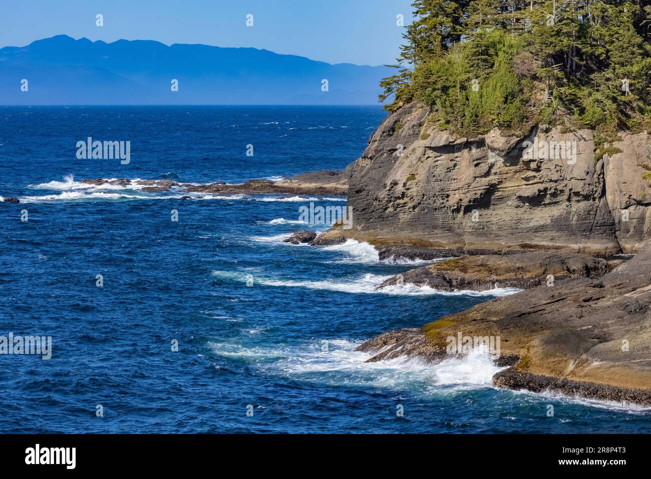 Spectacular view of rocky cliffs from the observation deck at the end ...