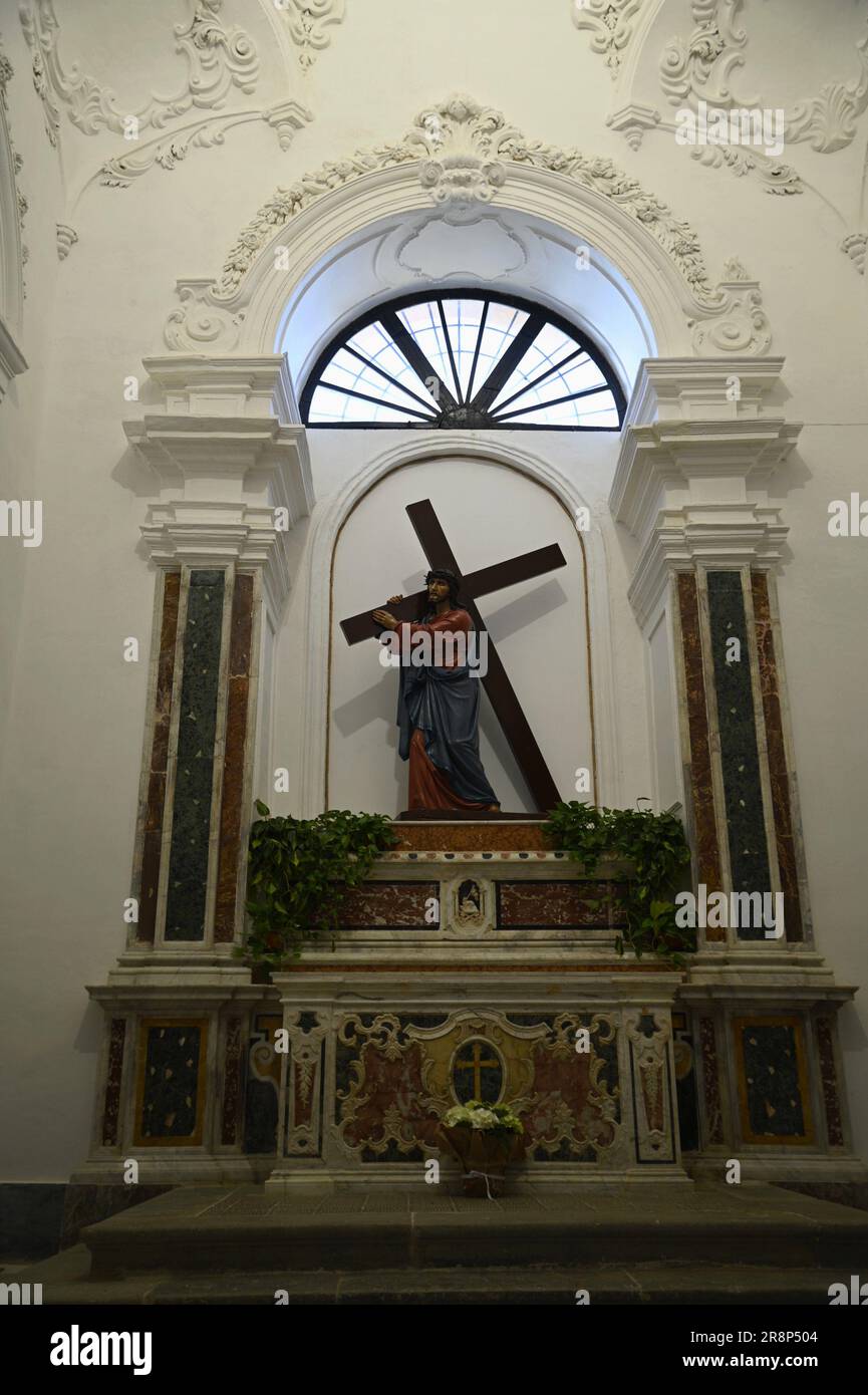 Scenic interior view of the Latin cross shaped Cattedrale di San ...
