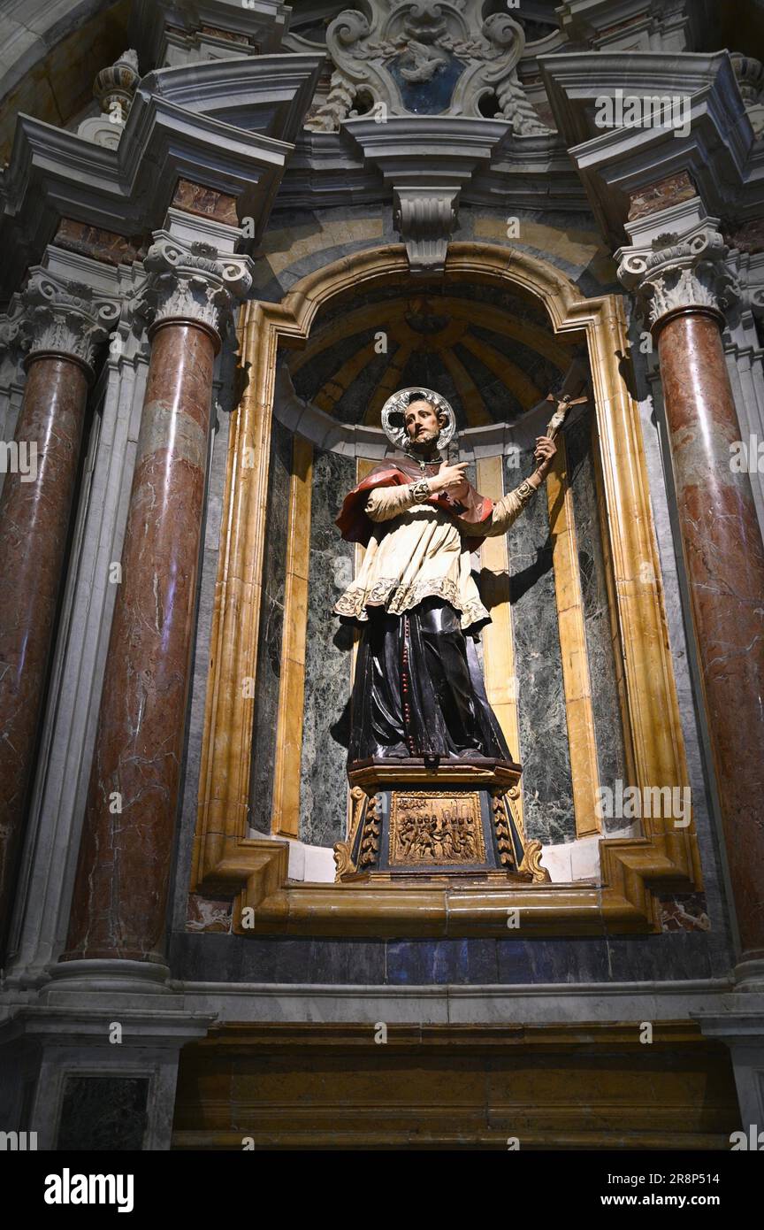 Scenic interior view of the Latin cross shaped Cattedrale di San ...