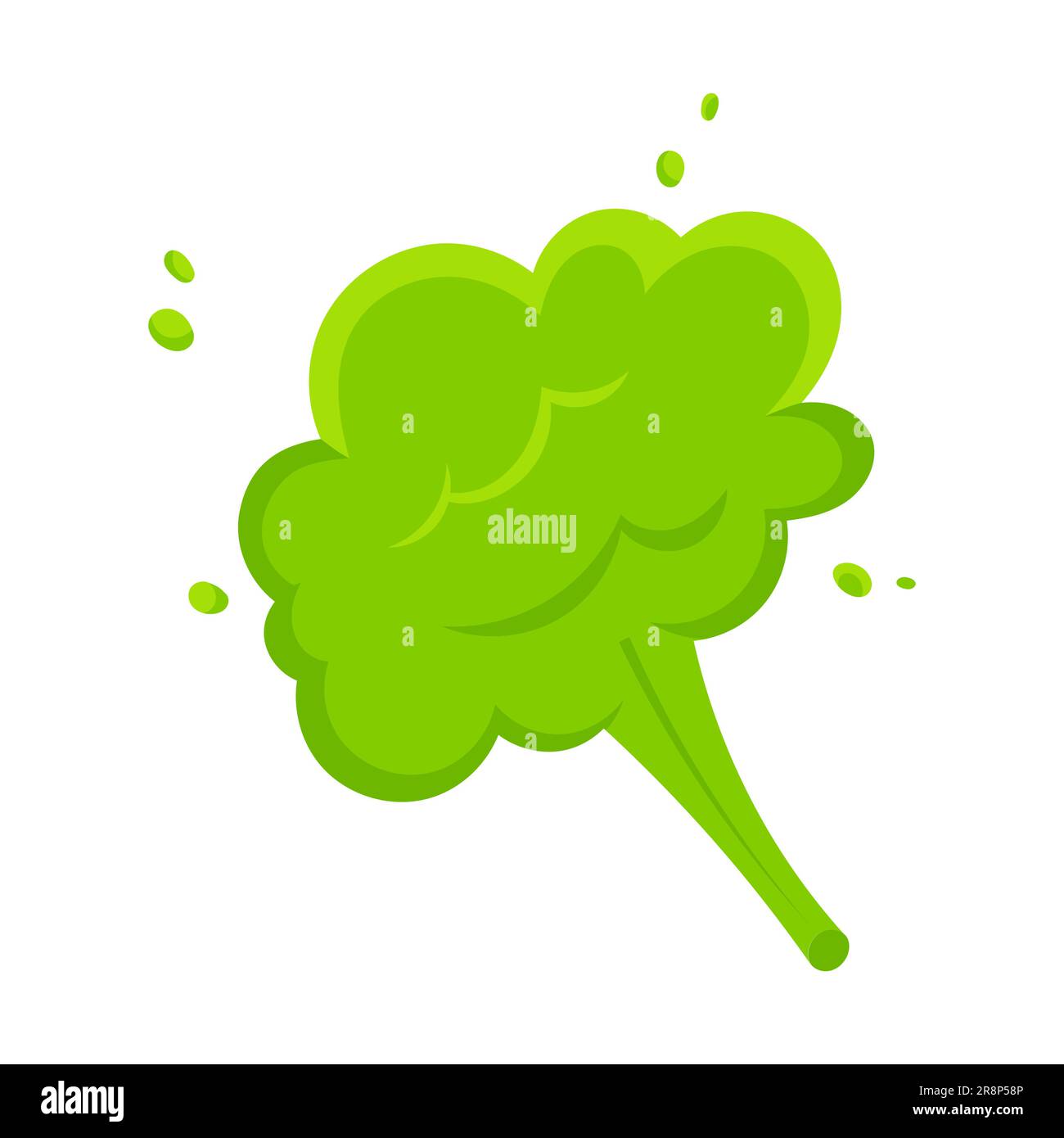 Smelling green cartoon smoke or fart clouds flat style design vector ...