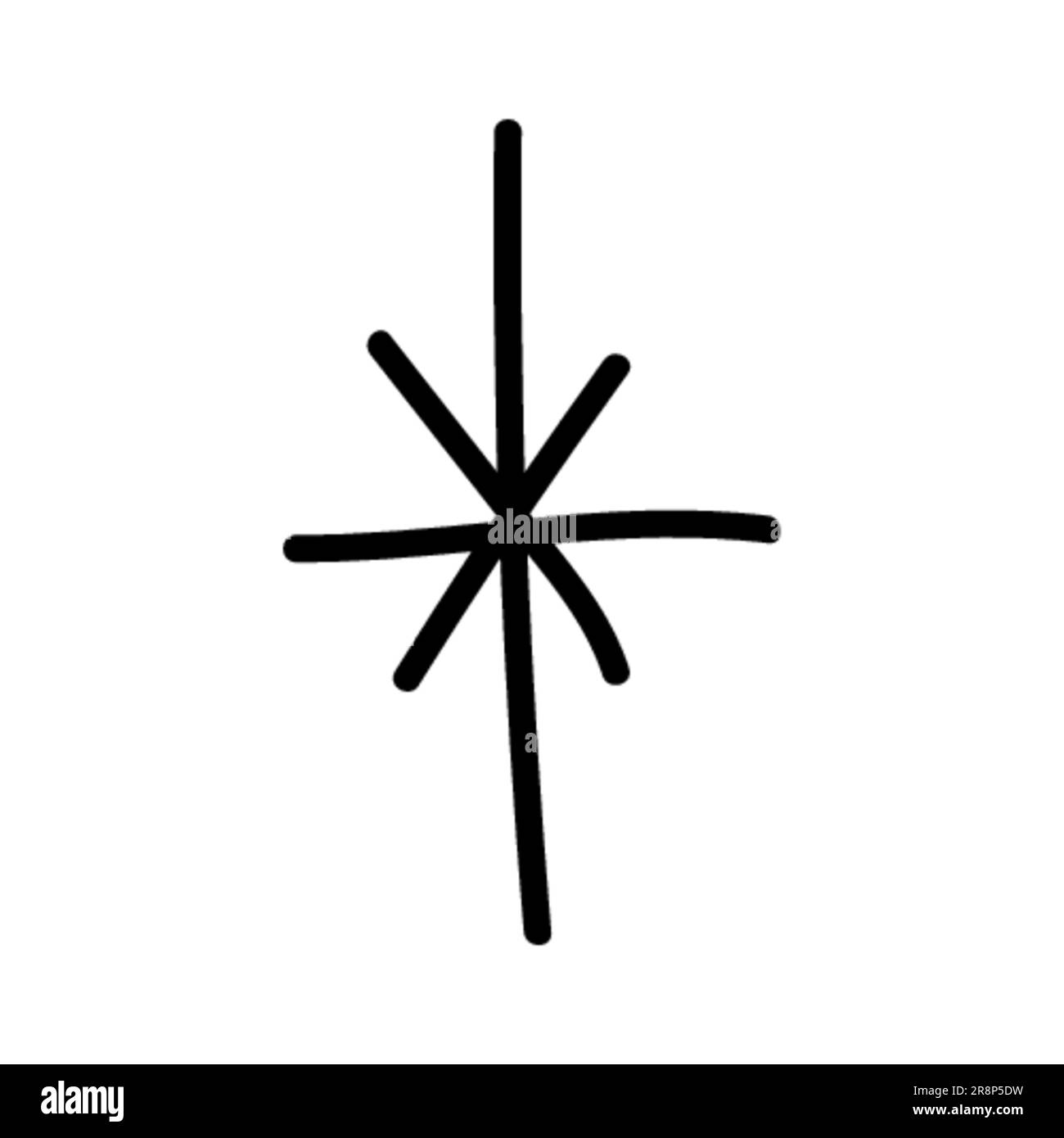 Hand drawn Y2K star retro futuristic ornament. Simple element on white ...