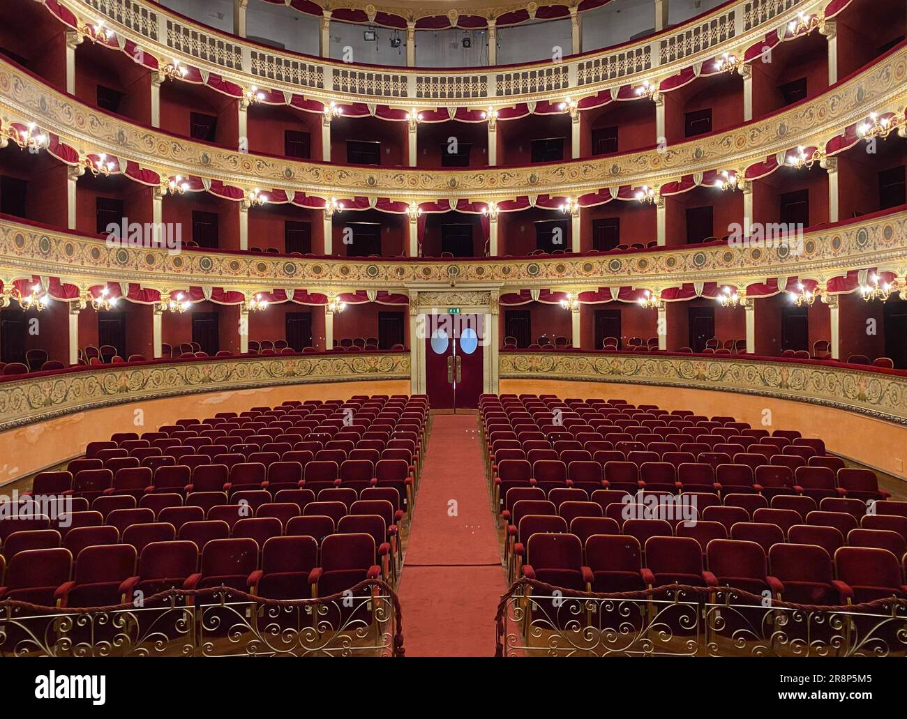 Scenic interior view of the Municipal Theater dedicated to Luigi ...