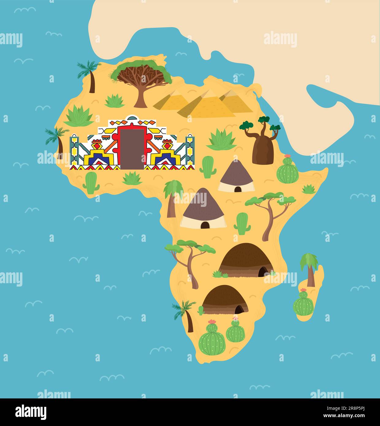 Africa Map Cartoon