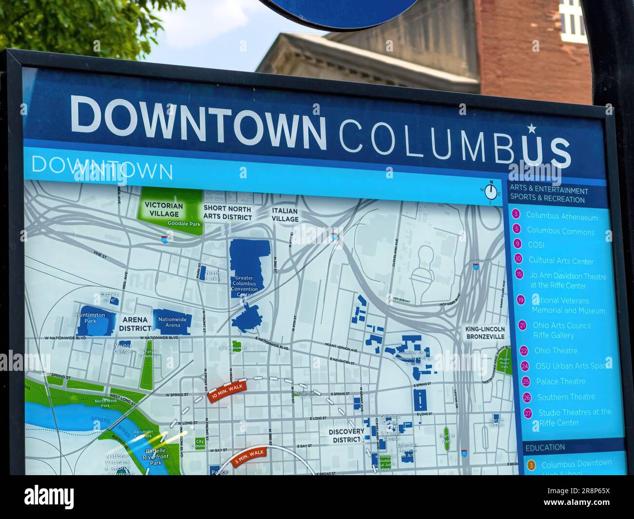 Downtown Columbus Map - COLUMBUS, UNITED STATES - JUNE 05, 2023 Stock ...
