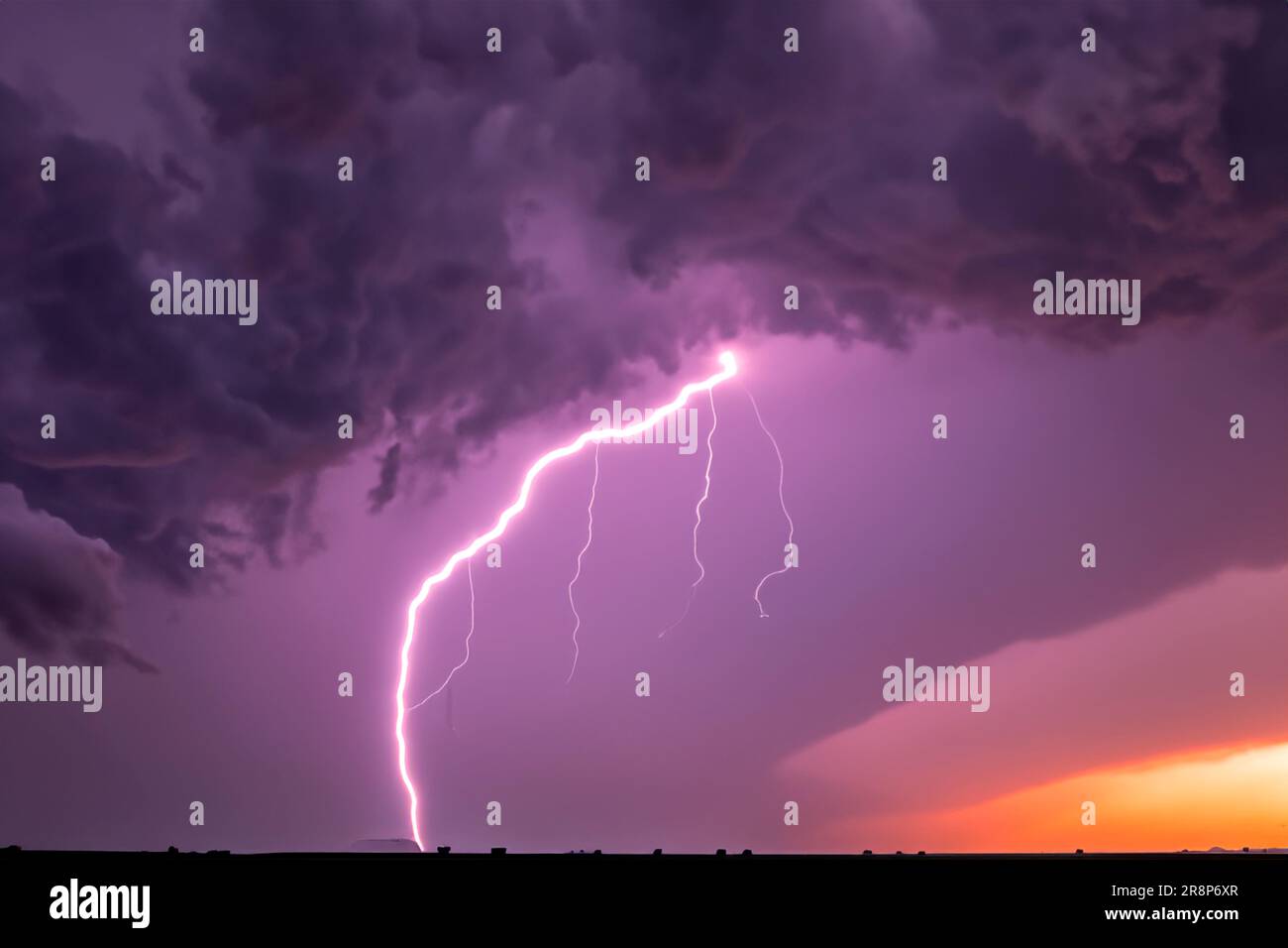 Ray. Texas. Lightning storm. Lightning bolt storm. Fork lightning ...