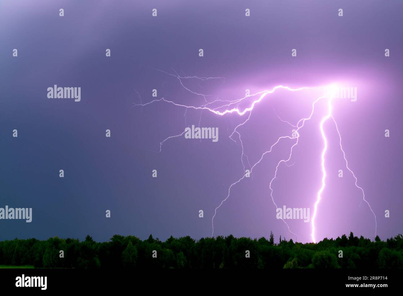 Ray. Texas. Lightning storm. Lightning bolt storm. Fork lightning ...