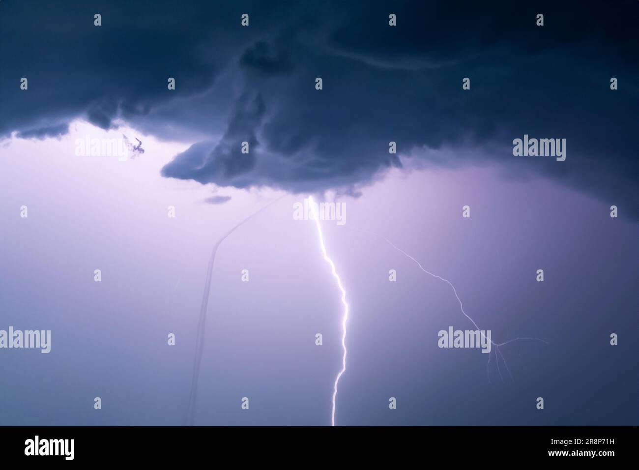 Ray. Spain.. Lightning storm. Lightning bolt storm. Fork lightning ...