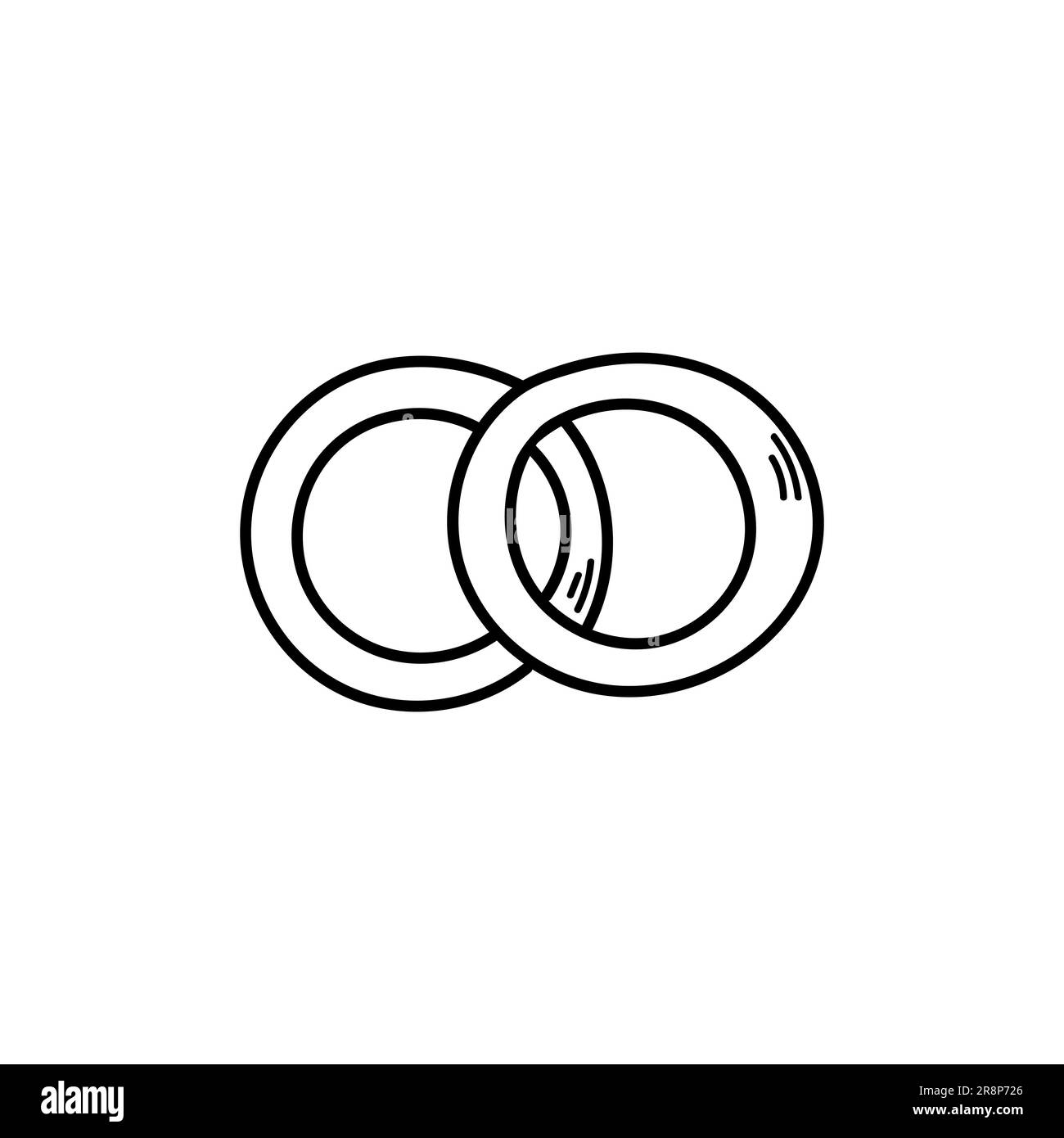 Hand drawn doodle wedding rings. Symbol of marriage.Vector illustration ...