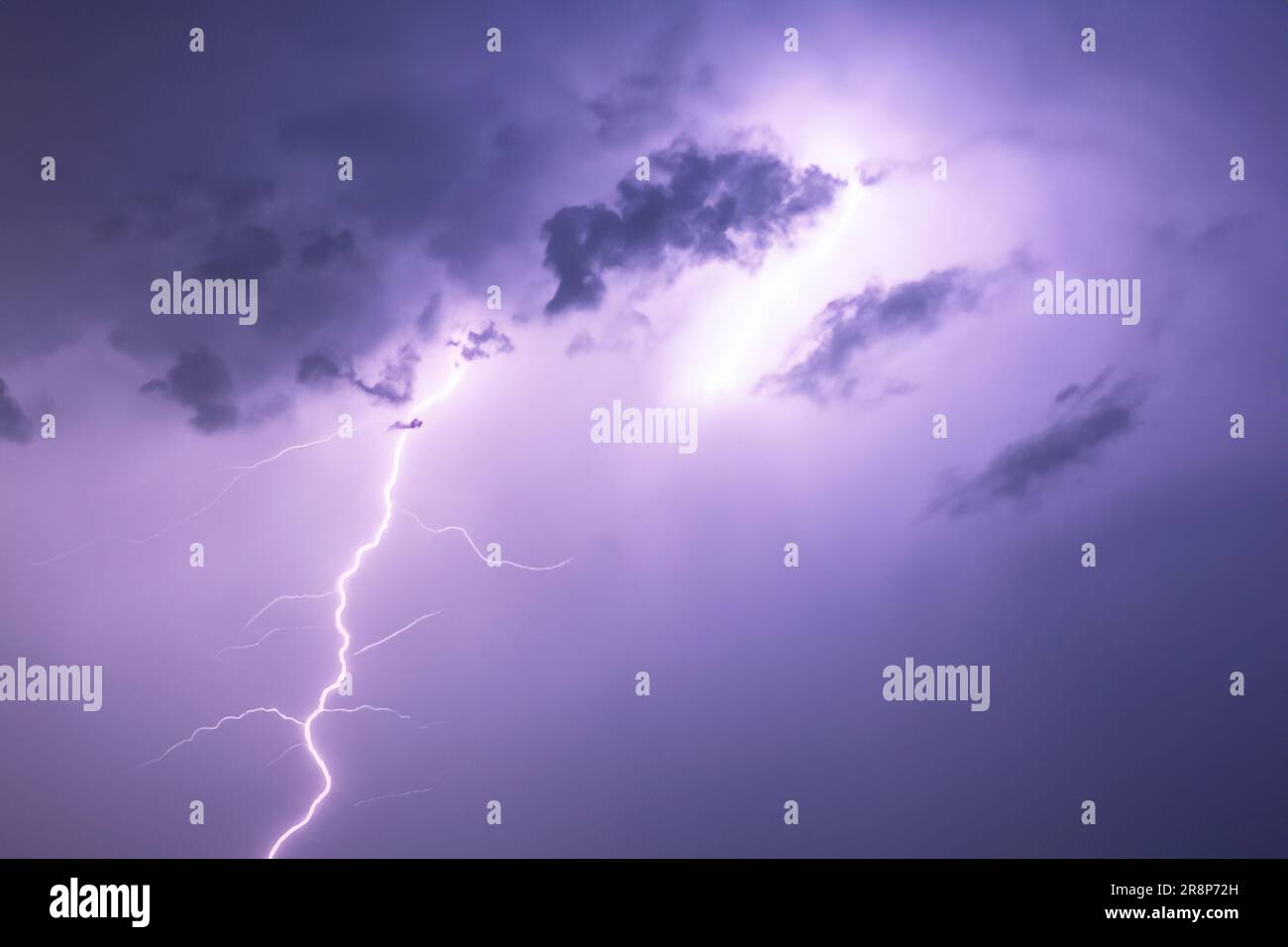 Ray. Texas. Lightning storm. Lightning bolt storm. Fork lightning ...