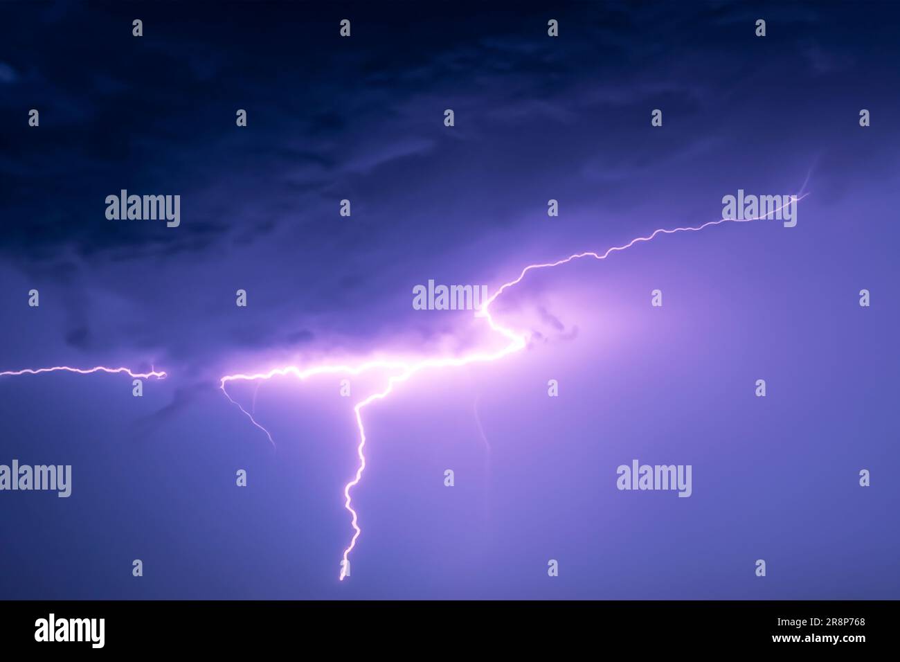 Ray. Spain.. Lightning storm. Lightning bolt storm. Fork lightning ...