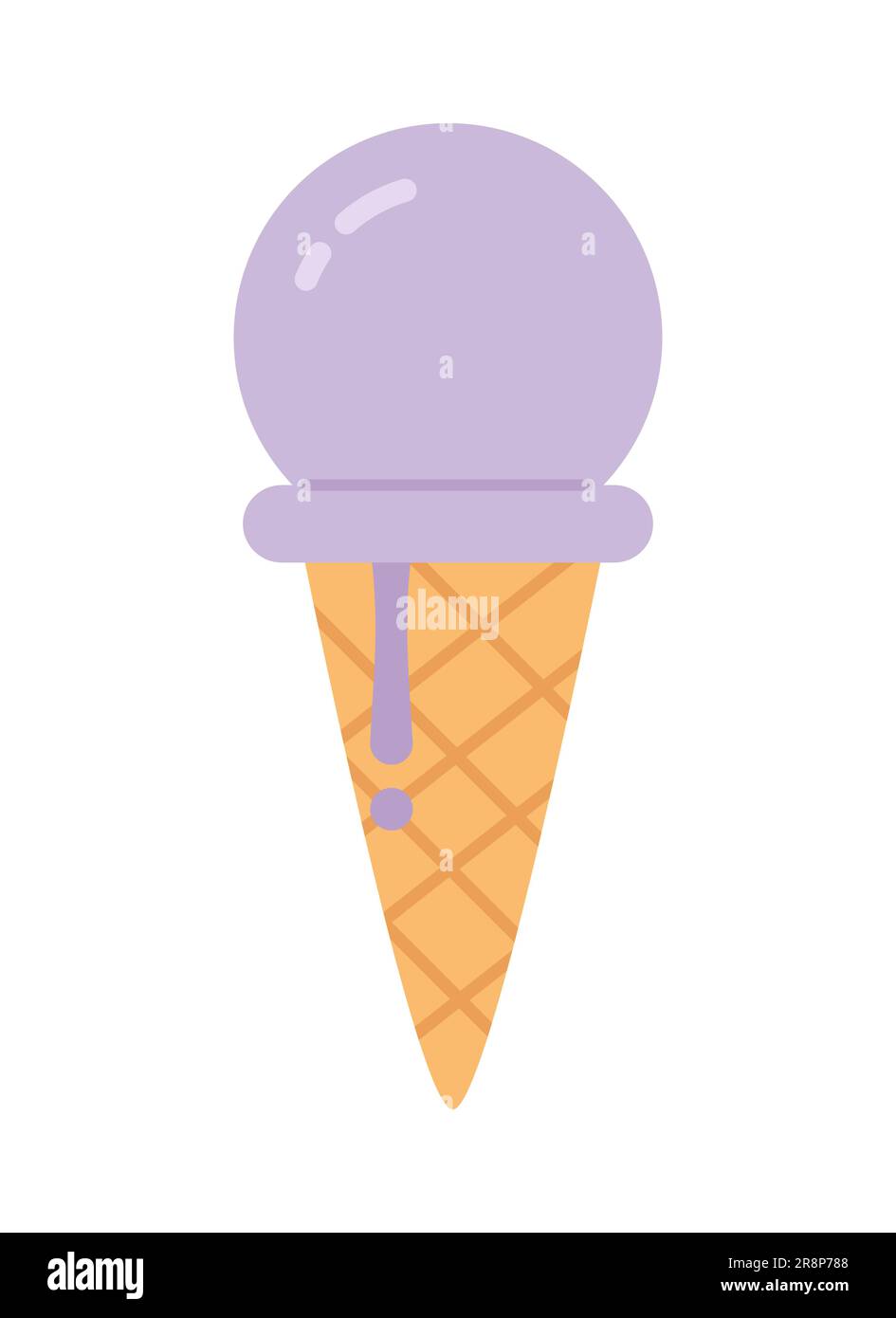 Frozen Yummy Ice Cream Cone Semi Flat Colour Vector Object Stock Vector Image And Art Alamy