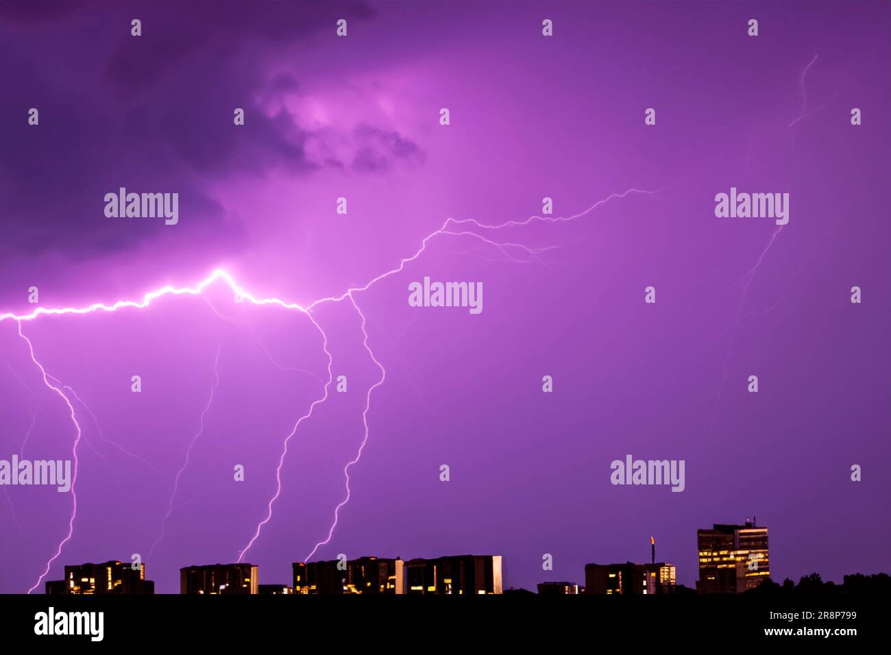 Ray. Spain.. Lightning storm. Lightning bolt storm. Fork lightning ...