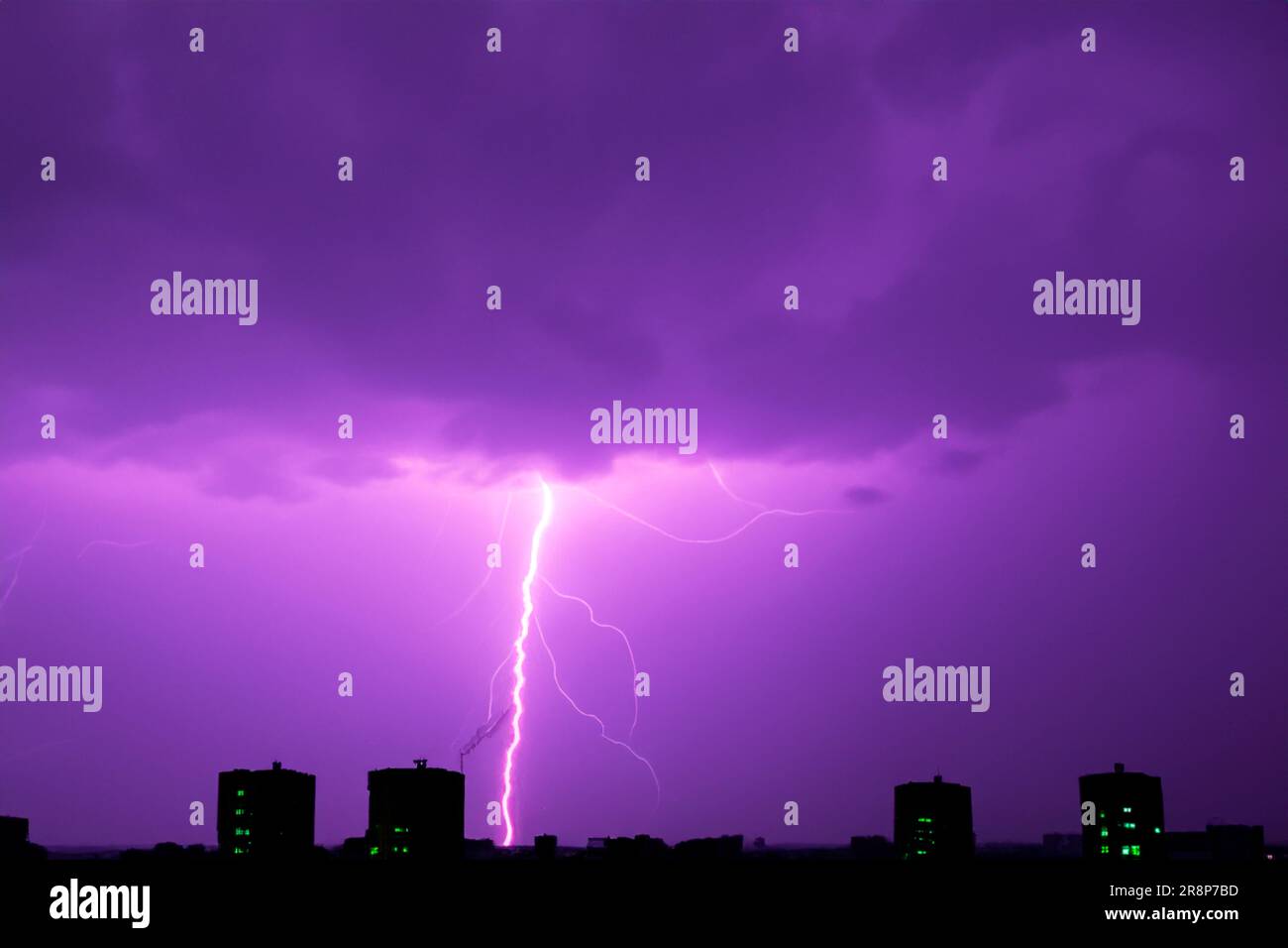 Ray. Spain.. Lightning storm. Lightning bolt storm. Fork lightning ...