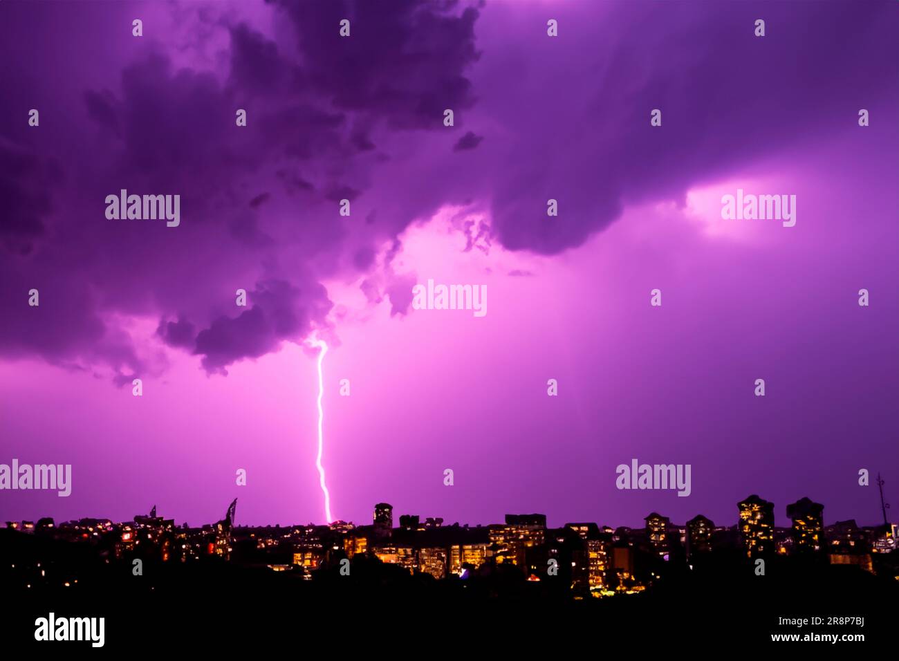 Ray. Spain.. Lightning storm. Lightning bolt storm. Fork lightning ...