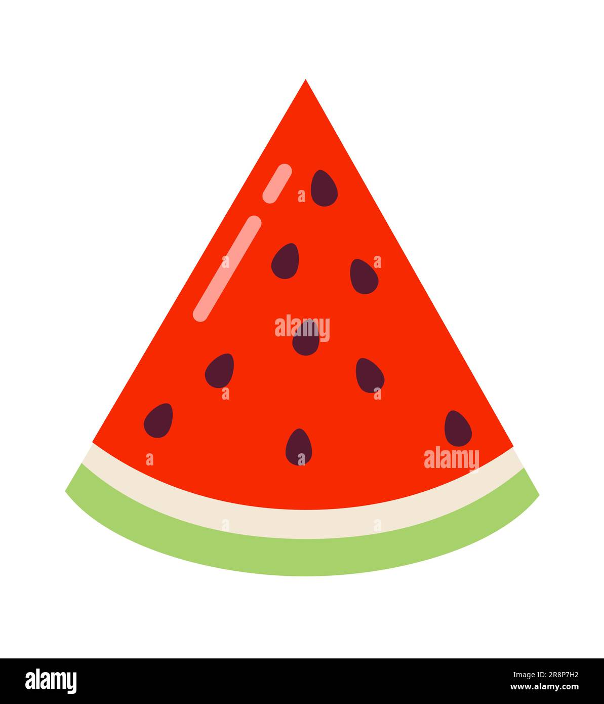 Watermelon Slice Semi Flat Colour Vector Object Stock Vector Image
