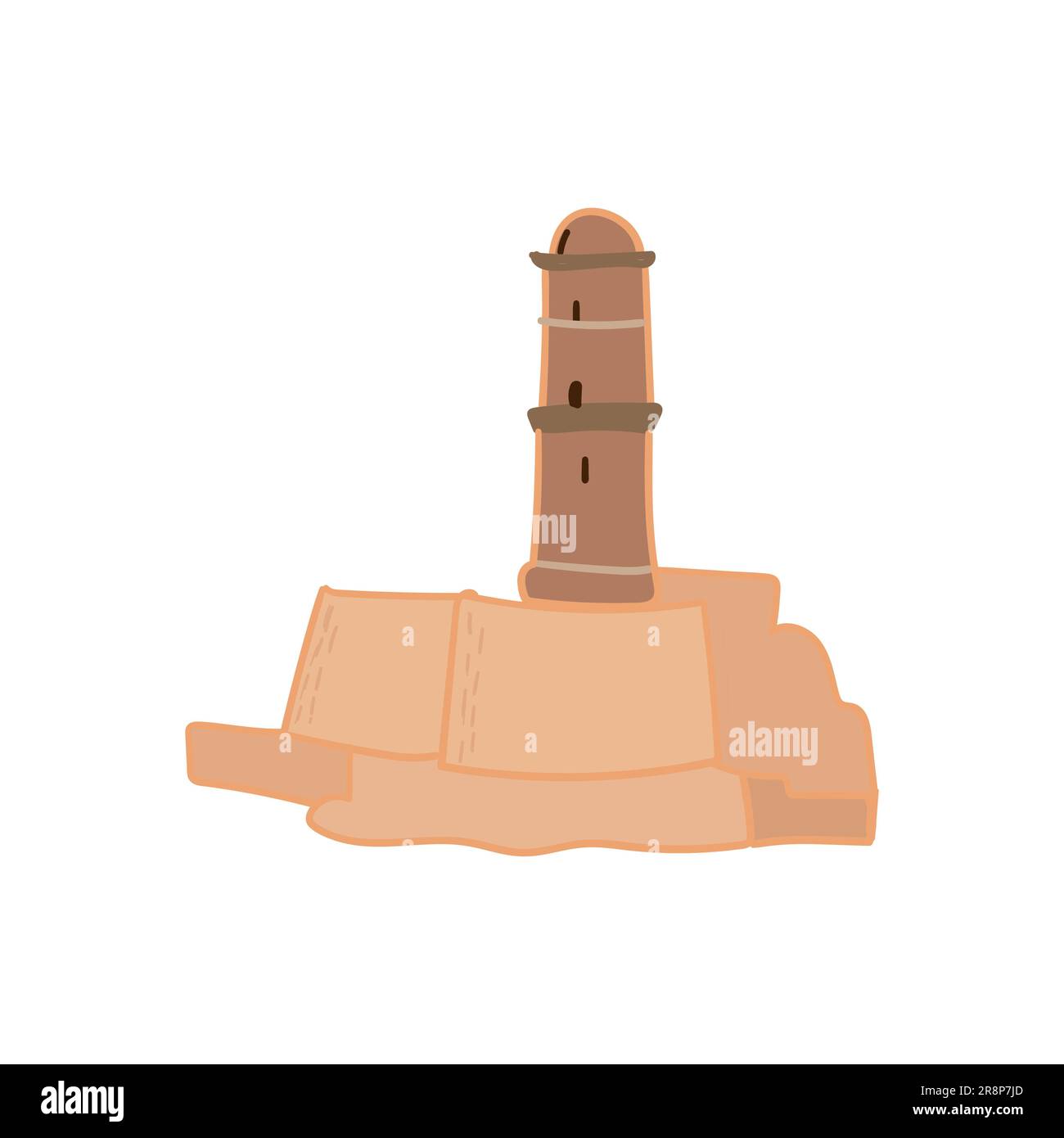 Hand drawn vector famous french landmark. Marseille fort. Isolated on ...