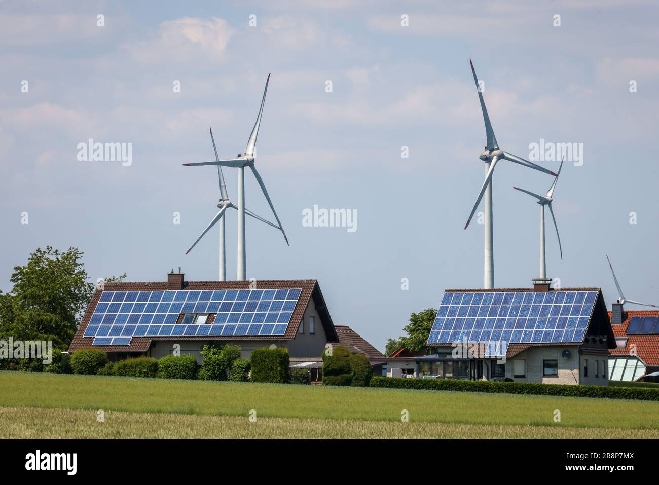 Lichtenau, North Rhine-Westphalia, Germany - Wind farm at the village ...