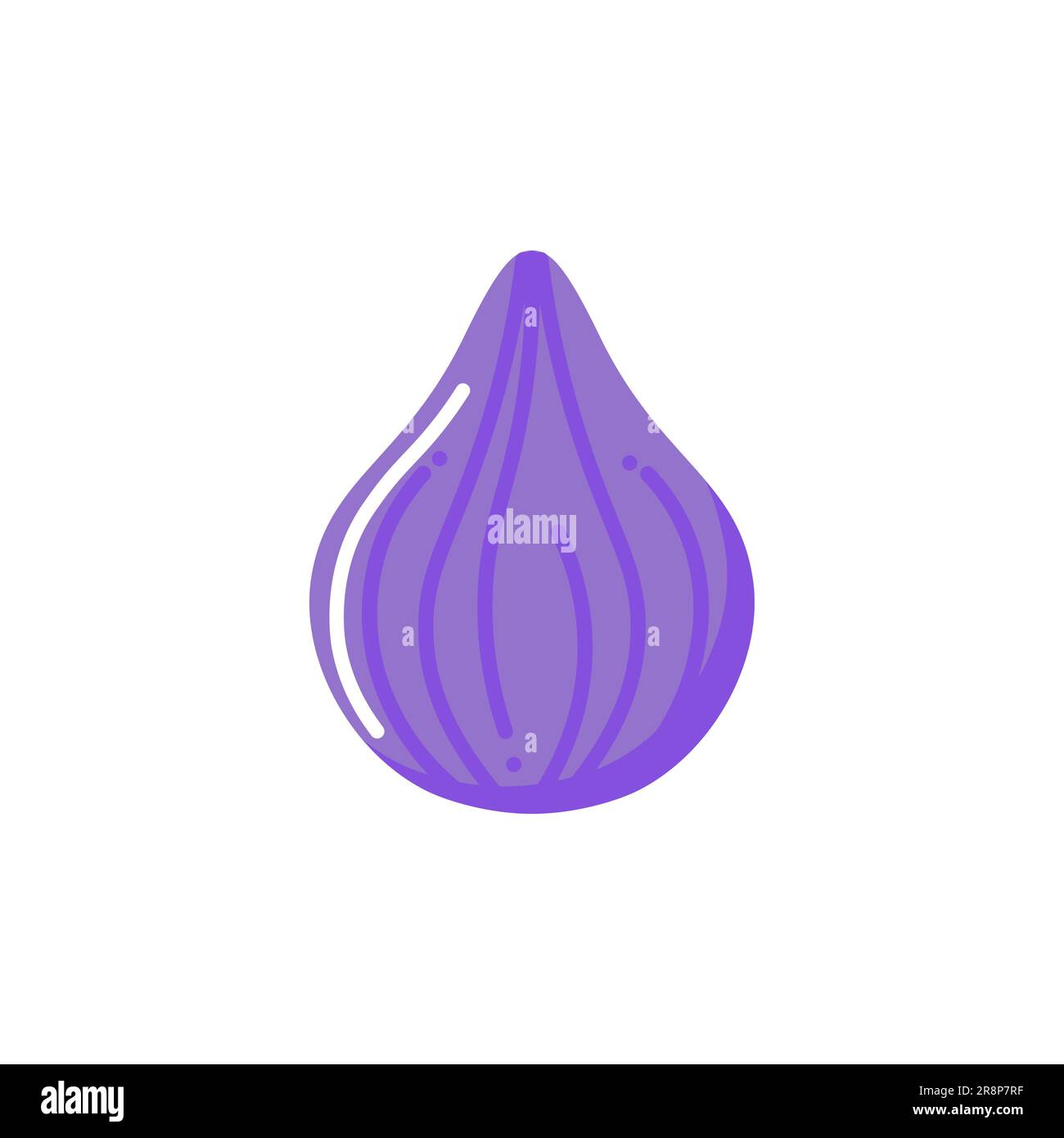 Fig cartoon vector fruit icon illustration. Fig fruit purple flat line ...