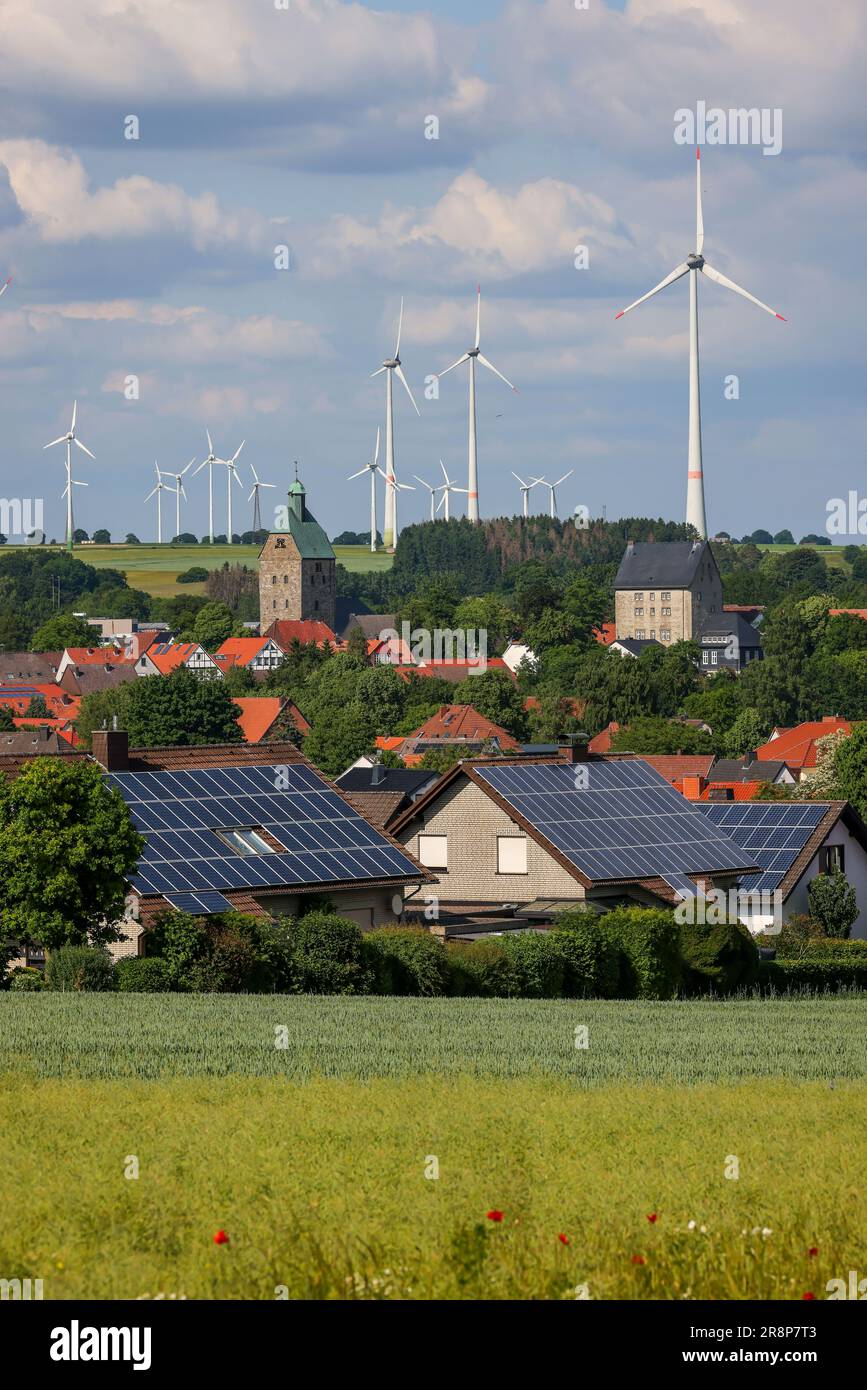 Lichtenau, North Rhine-Westphalia, Germany - Wind farm at the village ...
