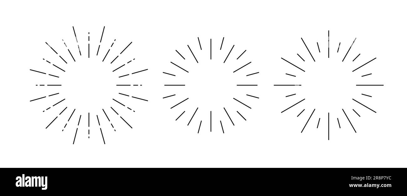 Star burst vector vintage circle background graphic line drawn ...